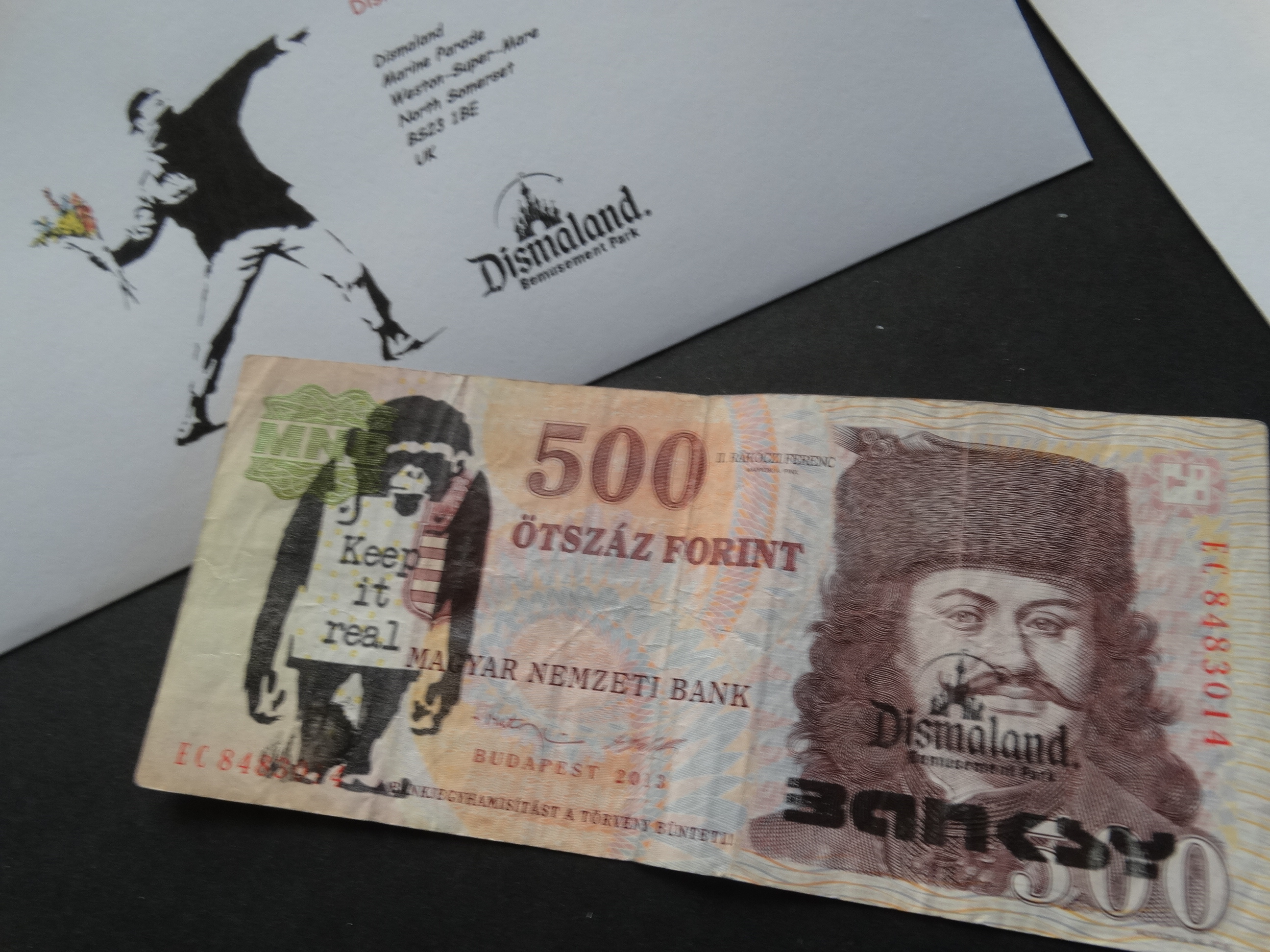 Banksy Dismaland note, small original graffiti - Street Art - Plazzart