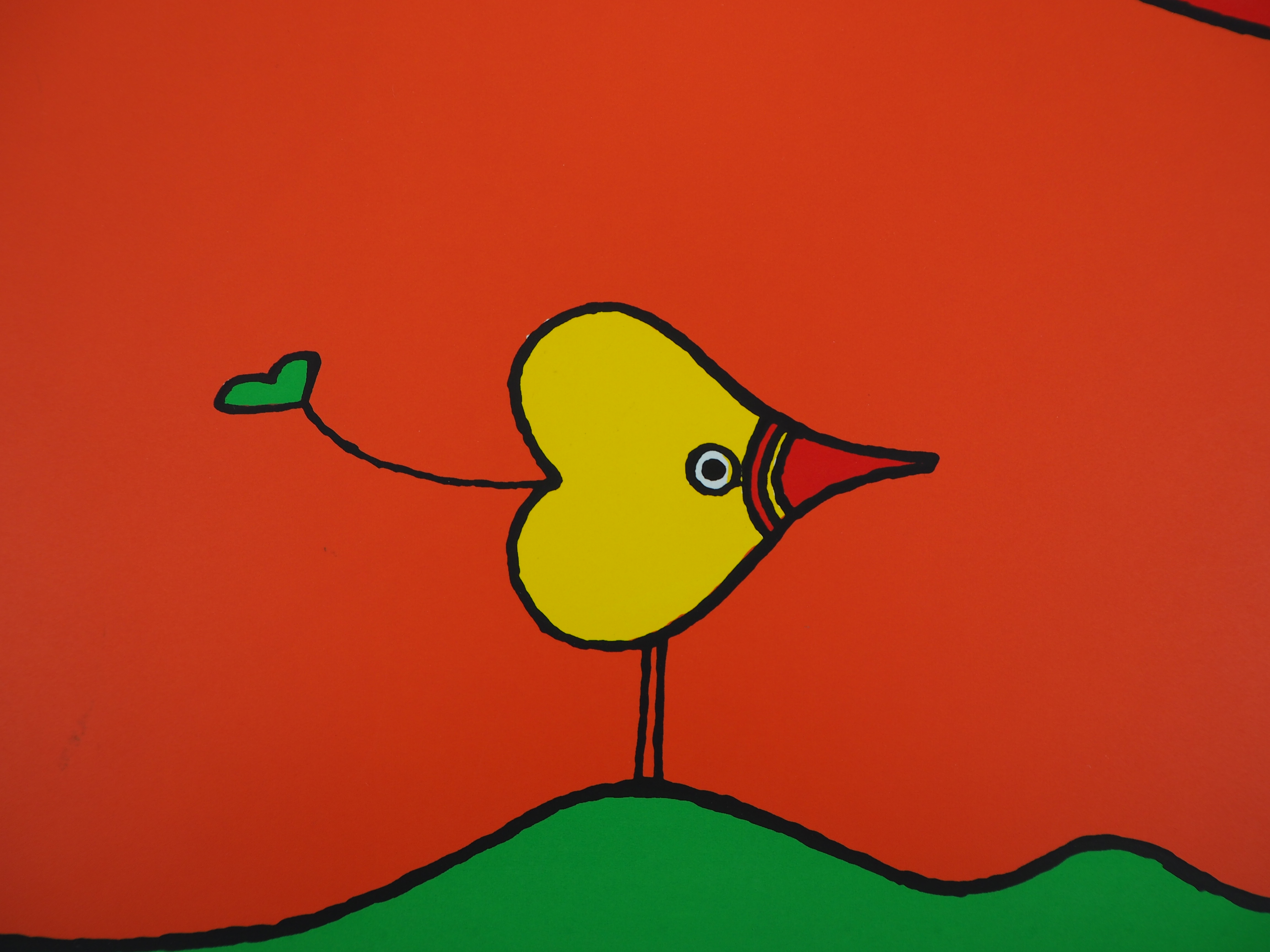 Charles LE BARS : Oiseau-coeur - Sérigraphie Originale Signée - Art ...