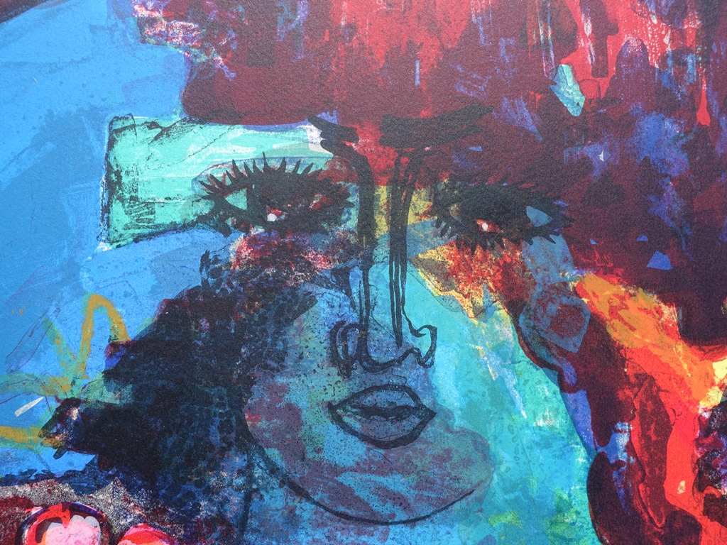 Dan SOLOJOFF : Le visage - Lithographie originale signée au crayon ...