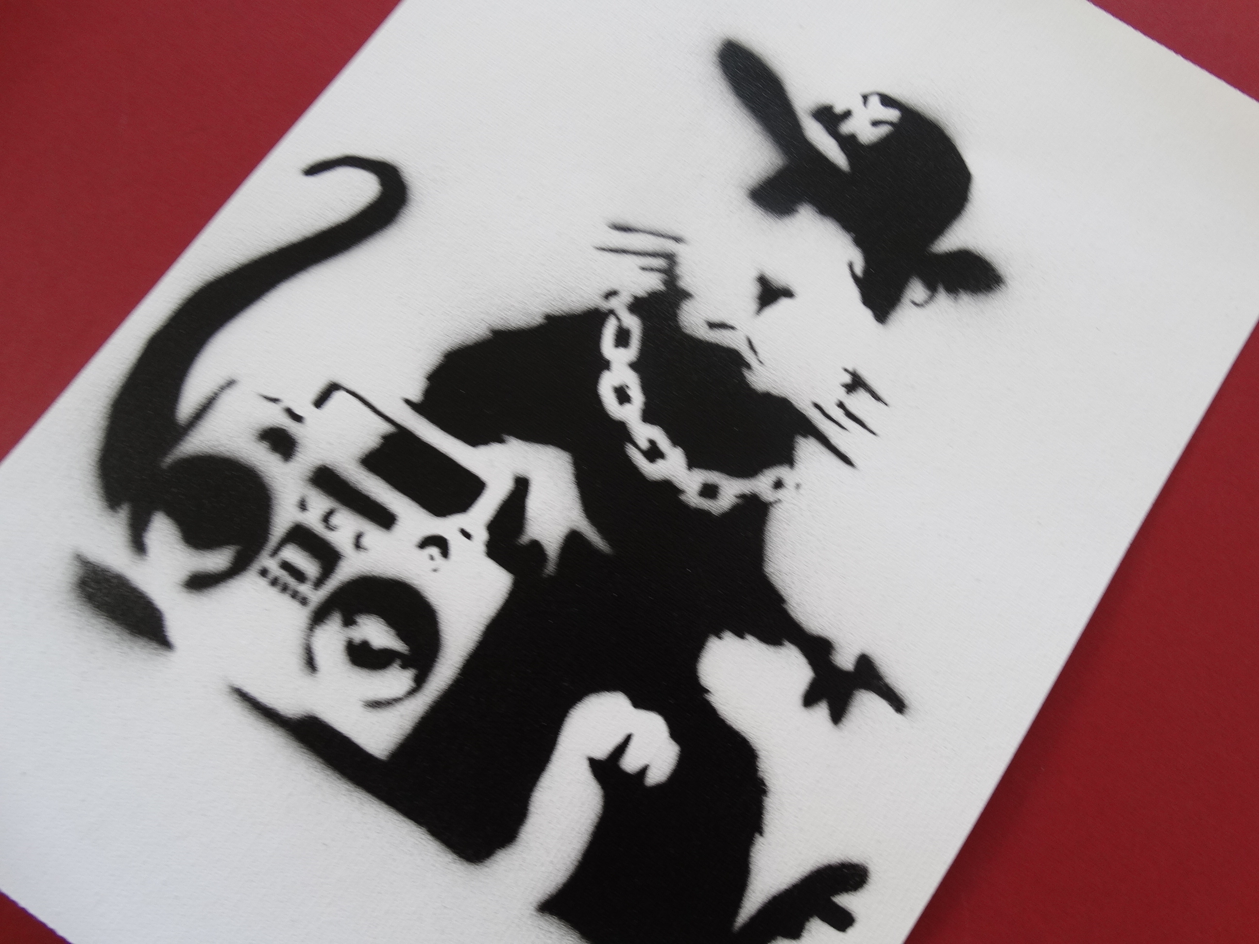 BANKSY - Banksy, Spray Paint Stencil on Canvas - Original Dismaland ...