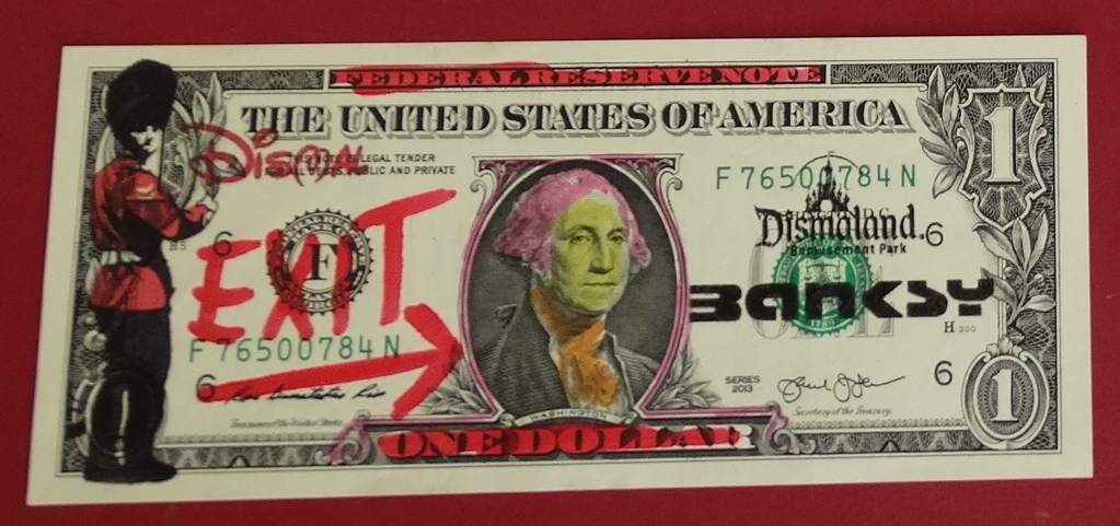 Banksy Dismaland note, small original graffiti - Street Art - Plazzart