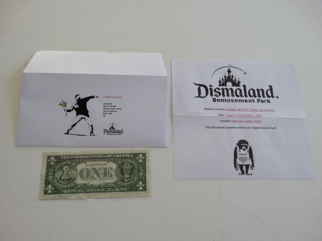 Banksy Dismaland note, small original graffiti - Street Art - Plazzart