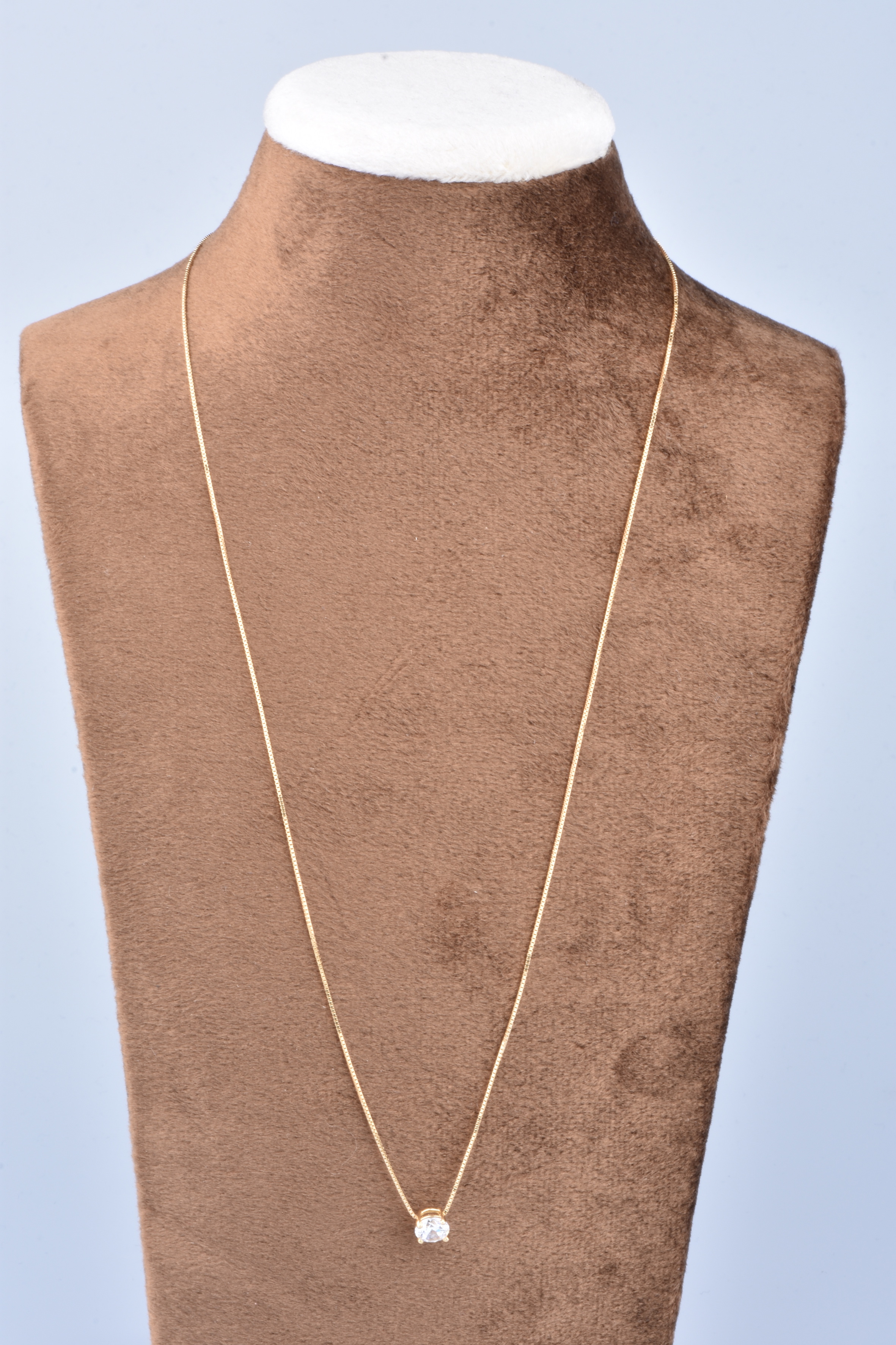 Collier femme en or jaune 18 carats (750/1000) orné d'un zirconium ...