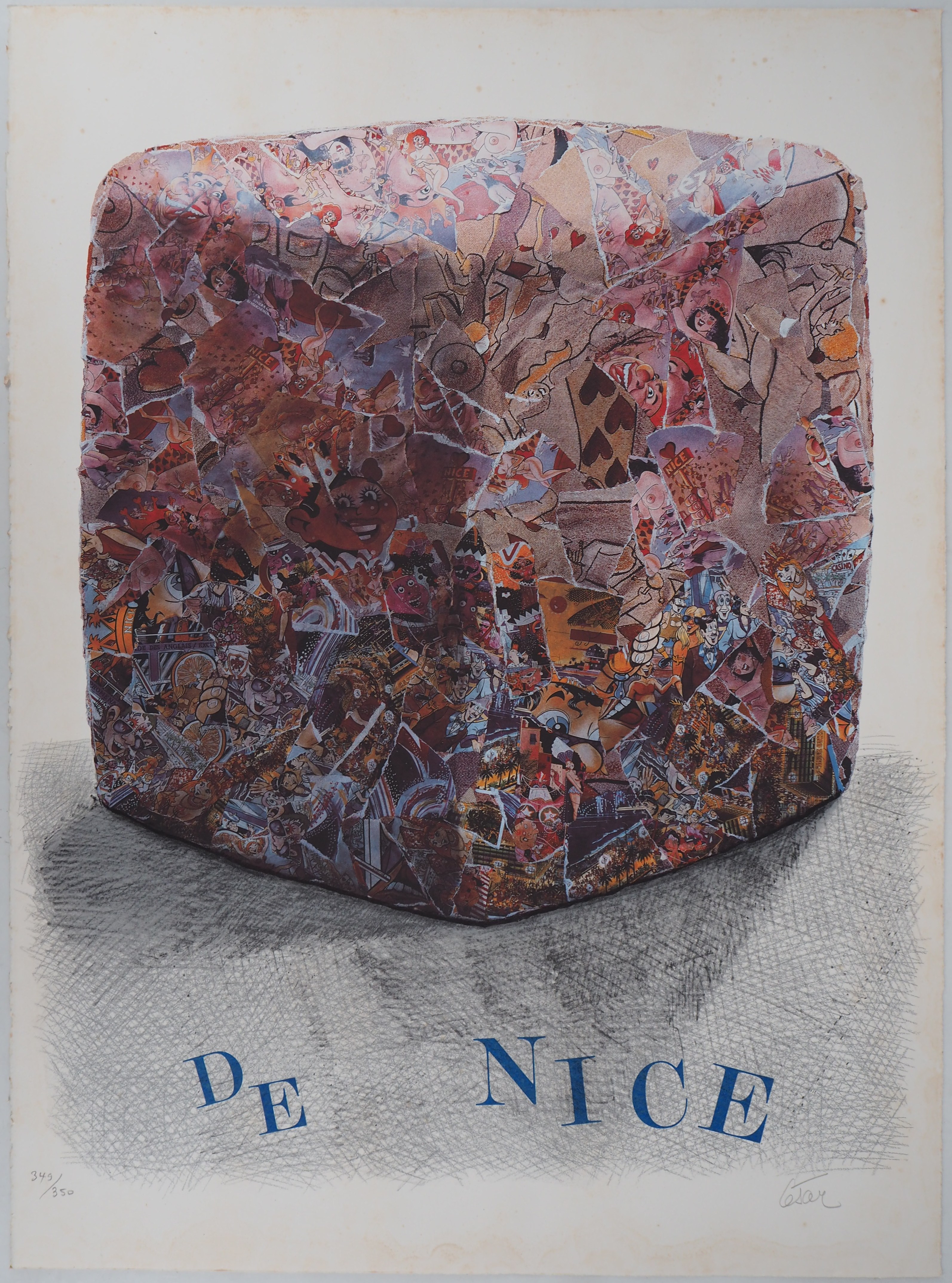 CÉSAR : Compression de Nice - Lithographie Originale Signée - Art ...