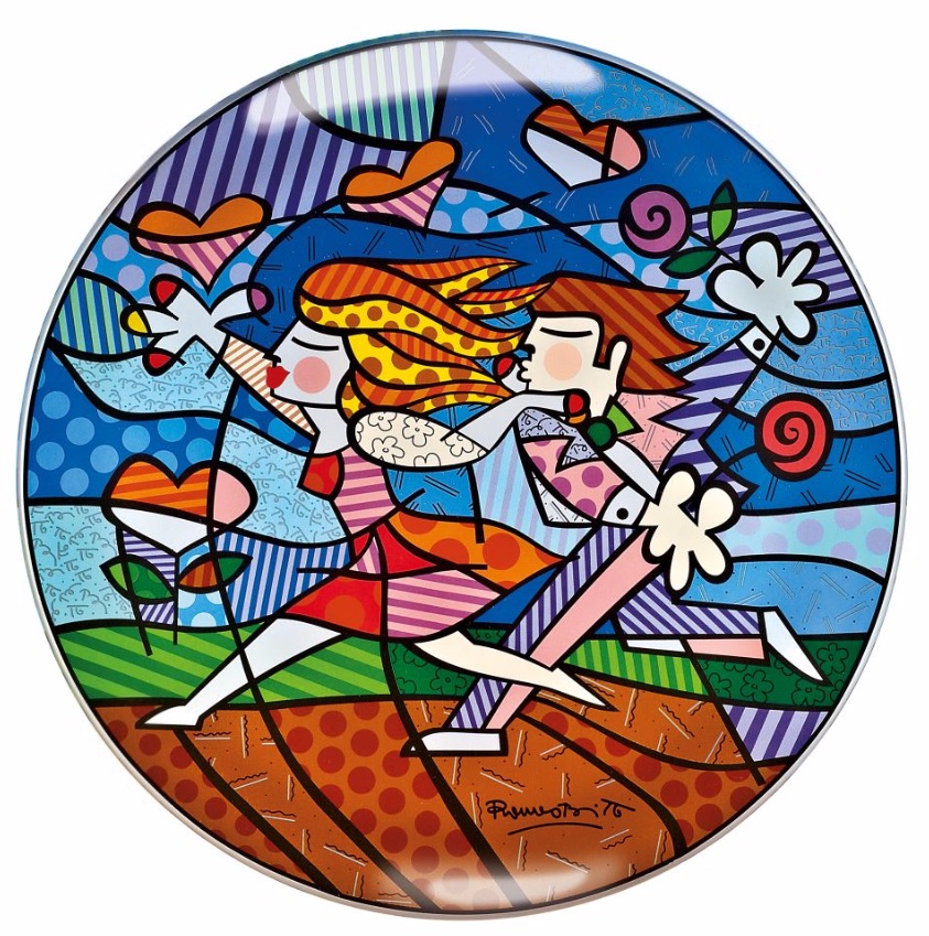 Romero BRITTO - Love Blossoms, 2012 - Assiette en verre - Découvertes ...