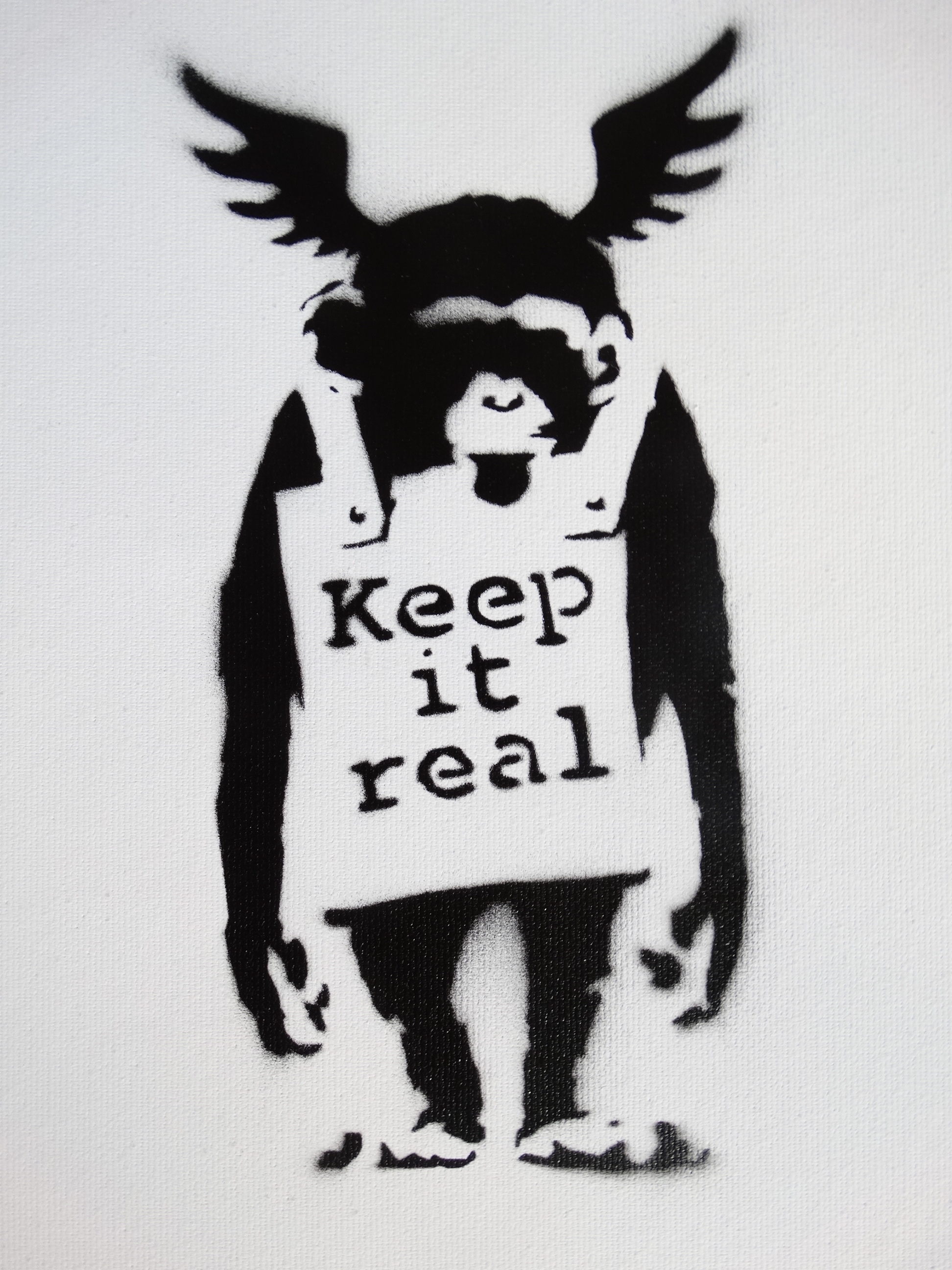 BANKSY - Banksy, Spray Paint Stencil on Canvas - Original Dismaland ...