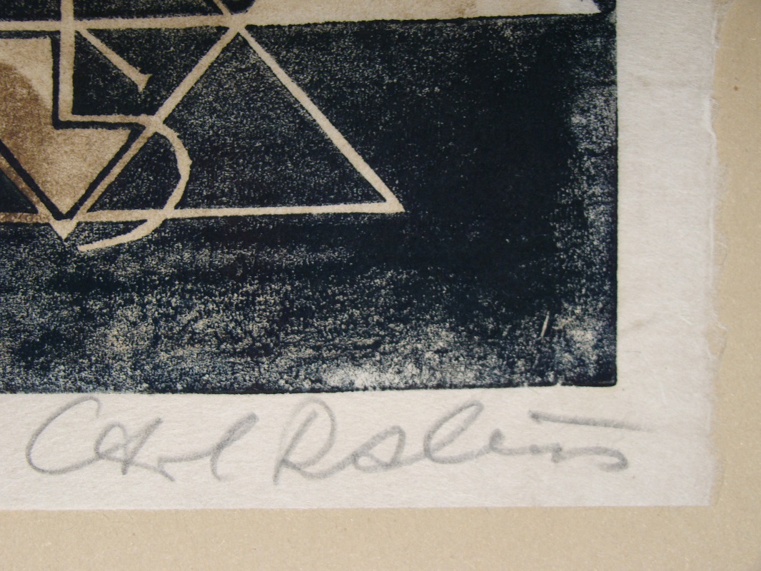 Carl RABUS - Composition for Art Abstrait, 1953 - Handsigned woodcut ...