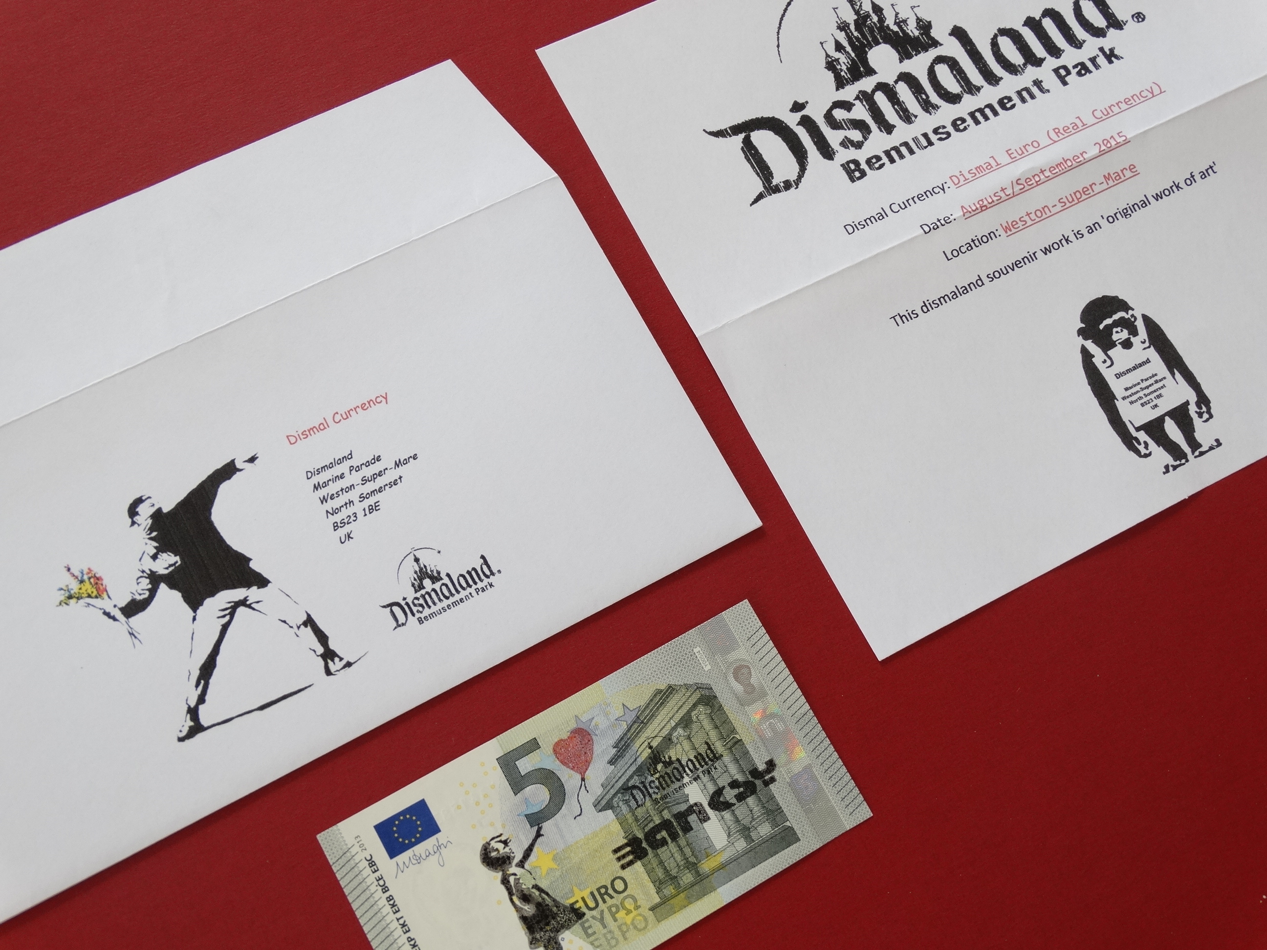 BANKSY (after) - Dismaland note, small original graffiti - Street Art ...