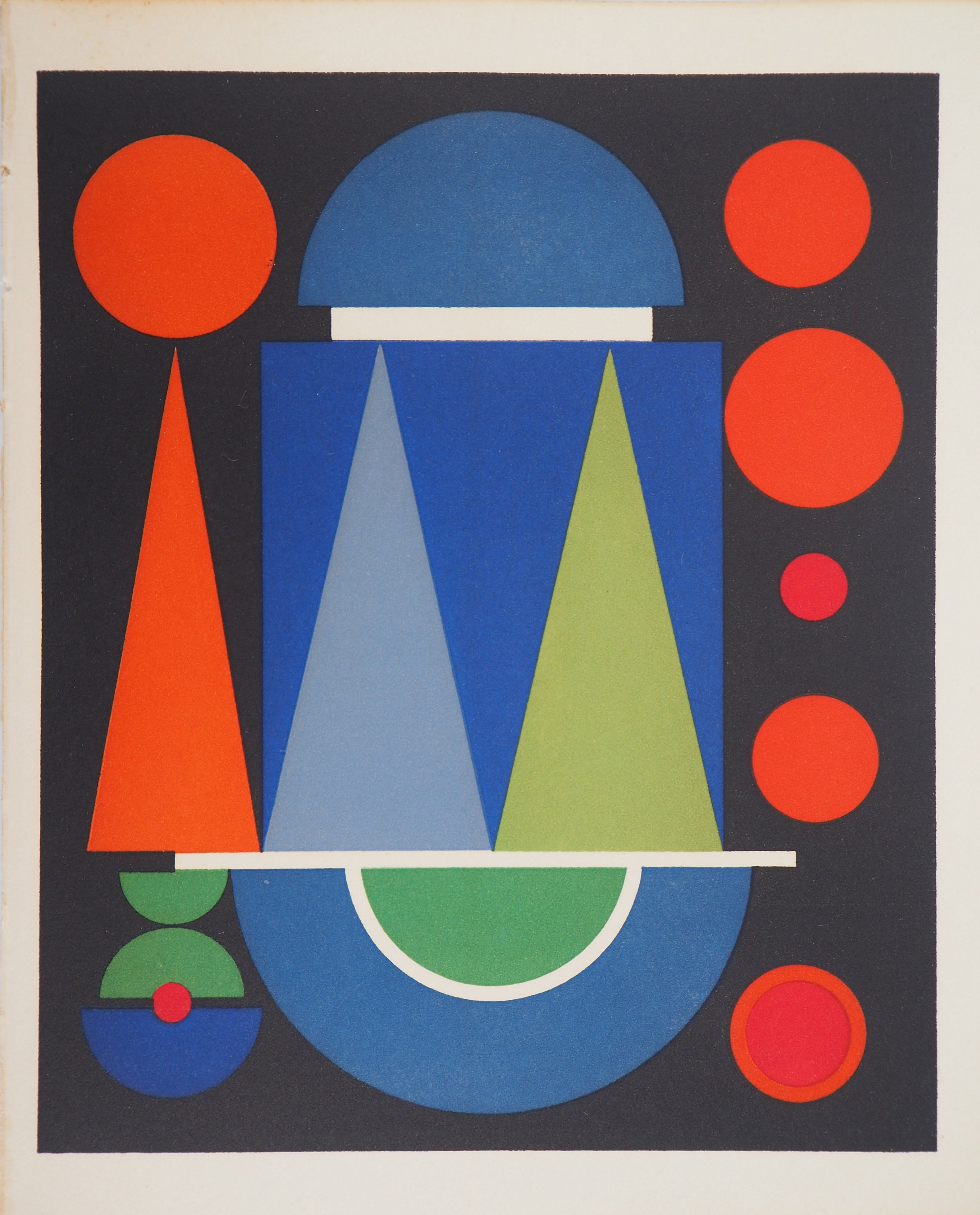Auguste HERBIN : Composition "Rouge", 1949 - Sérigraphie en édition ...
