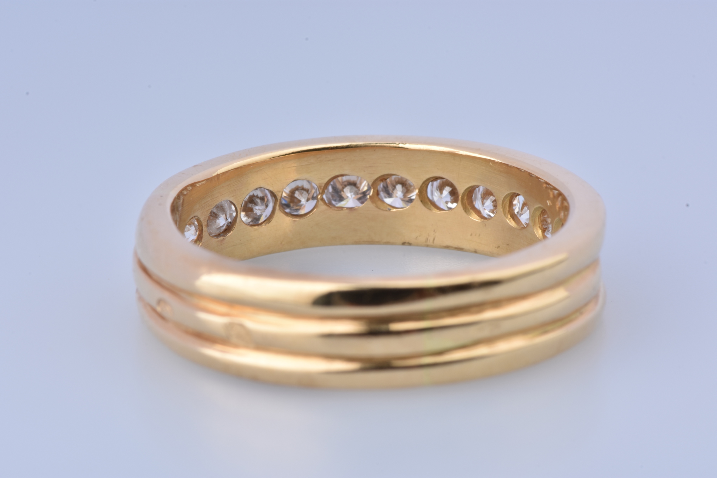 Bague demi alliance diamants en or jaune 18 carats - Bijoux et montres ...