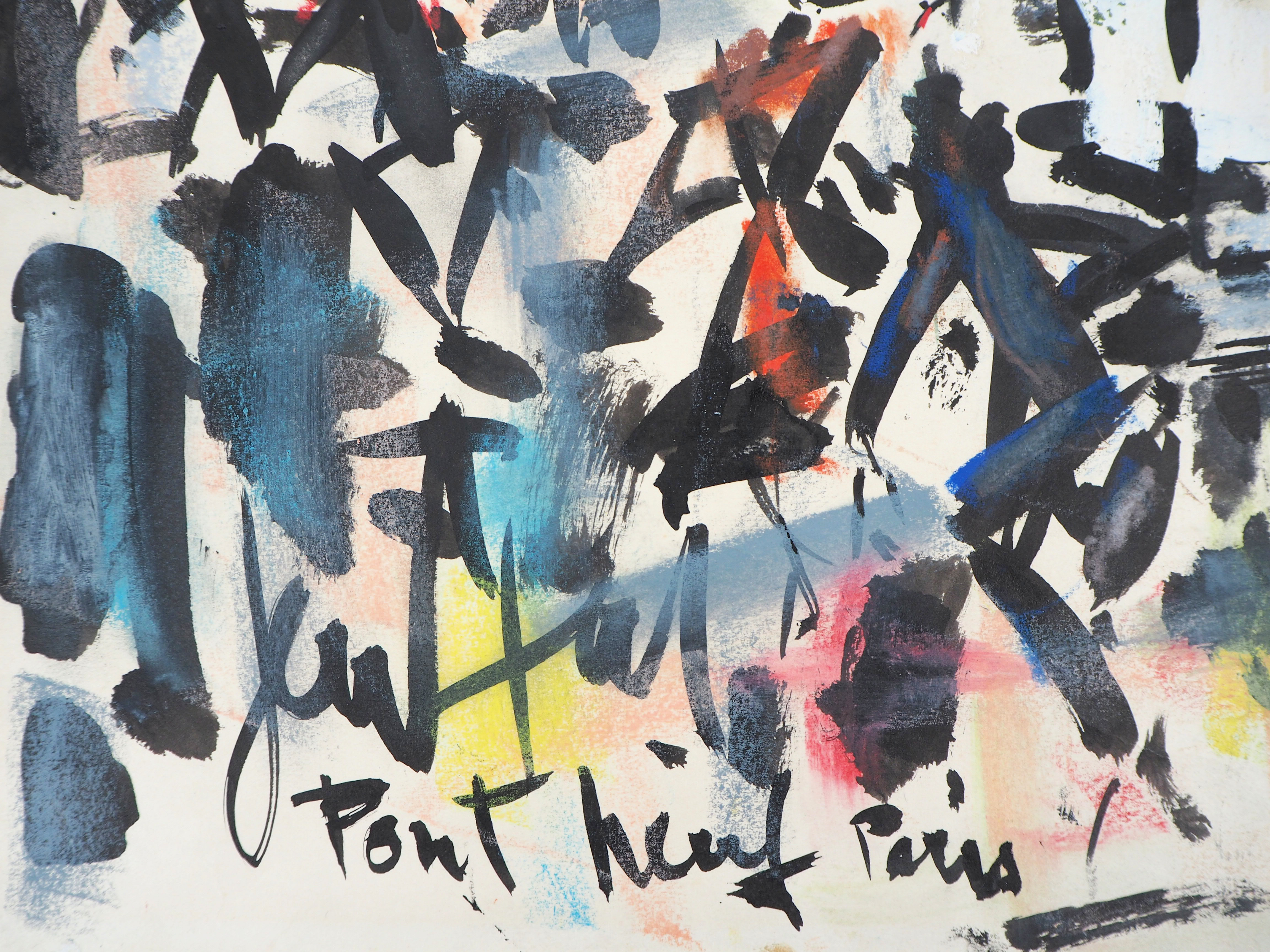 GEN PAUL - Paris, le Pont Neuf - Gouache originale signée - Art Moderne ...