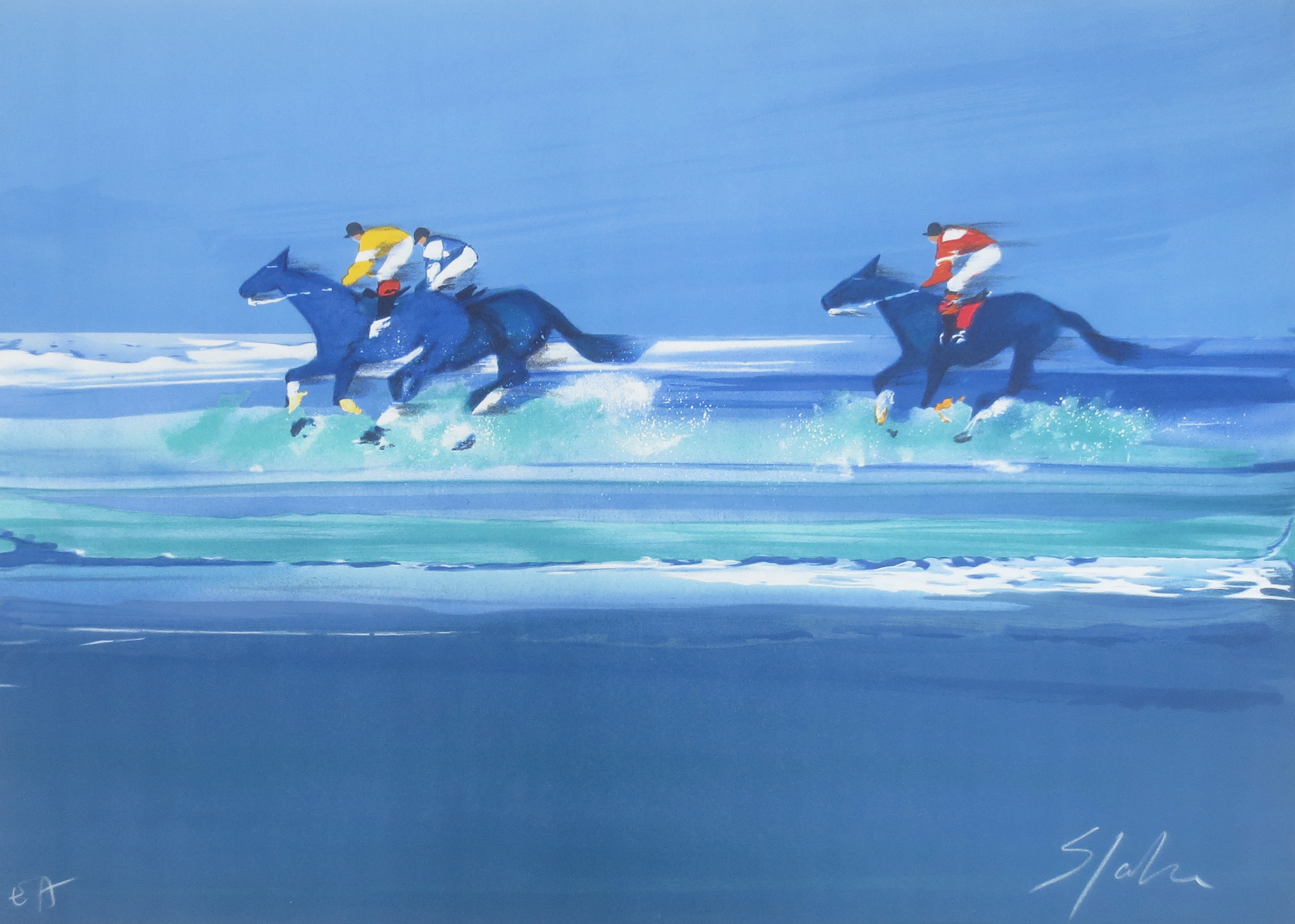 Victor SPAHN - Chevaux sur la plage - Lithographie signée - Art Moderne ...