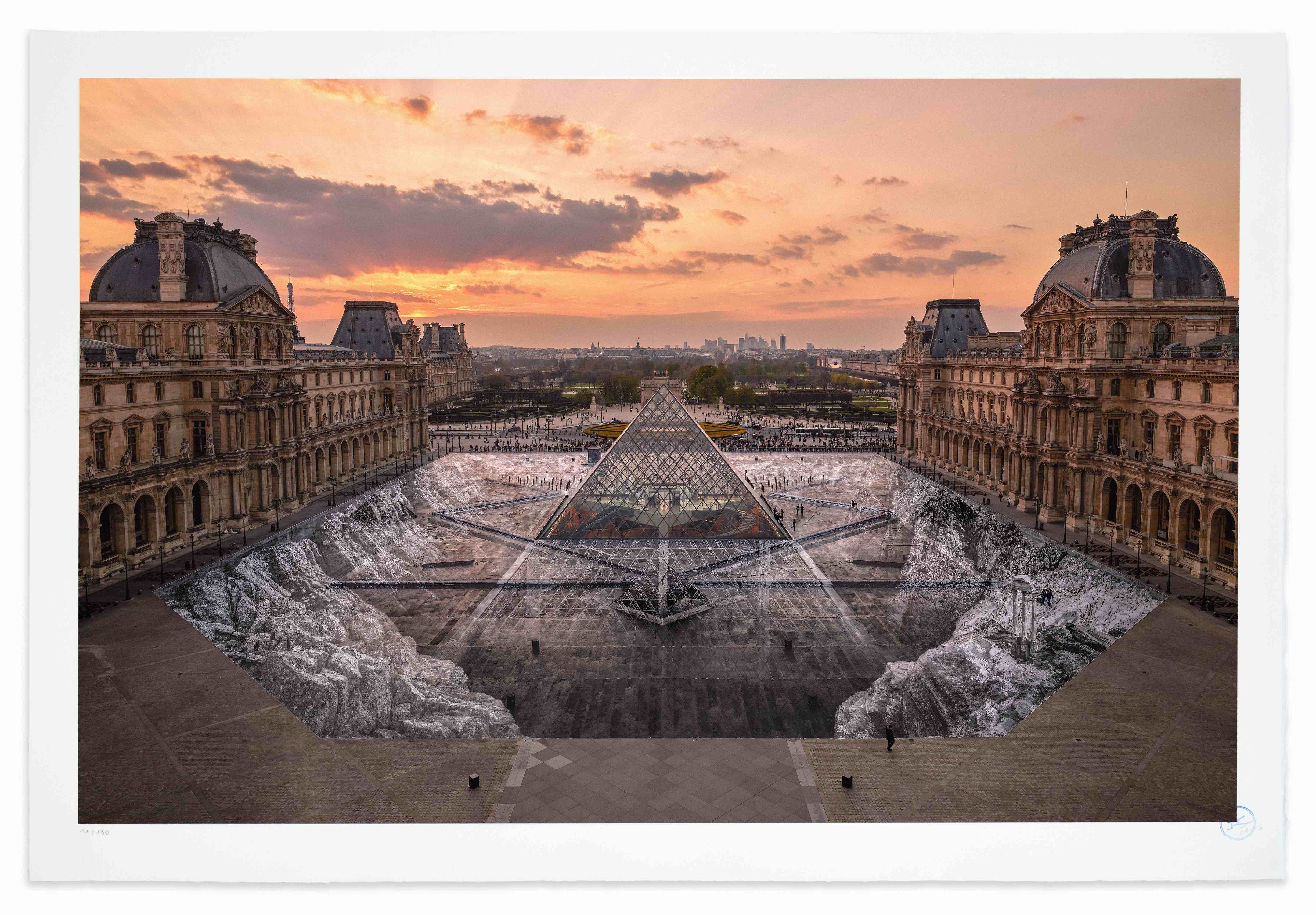 JR - JR au Louvre, 29 Mars 2019, 19h01 - Lithographie signée au crayon ...