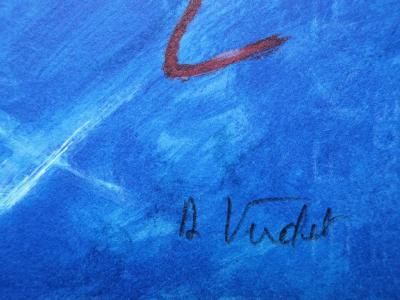 André VERDET : le rêve Bleu, 1992 - Lithographie originale signée et ...