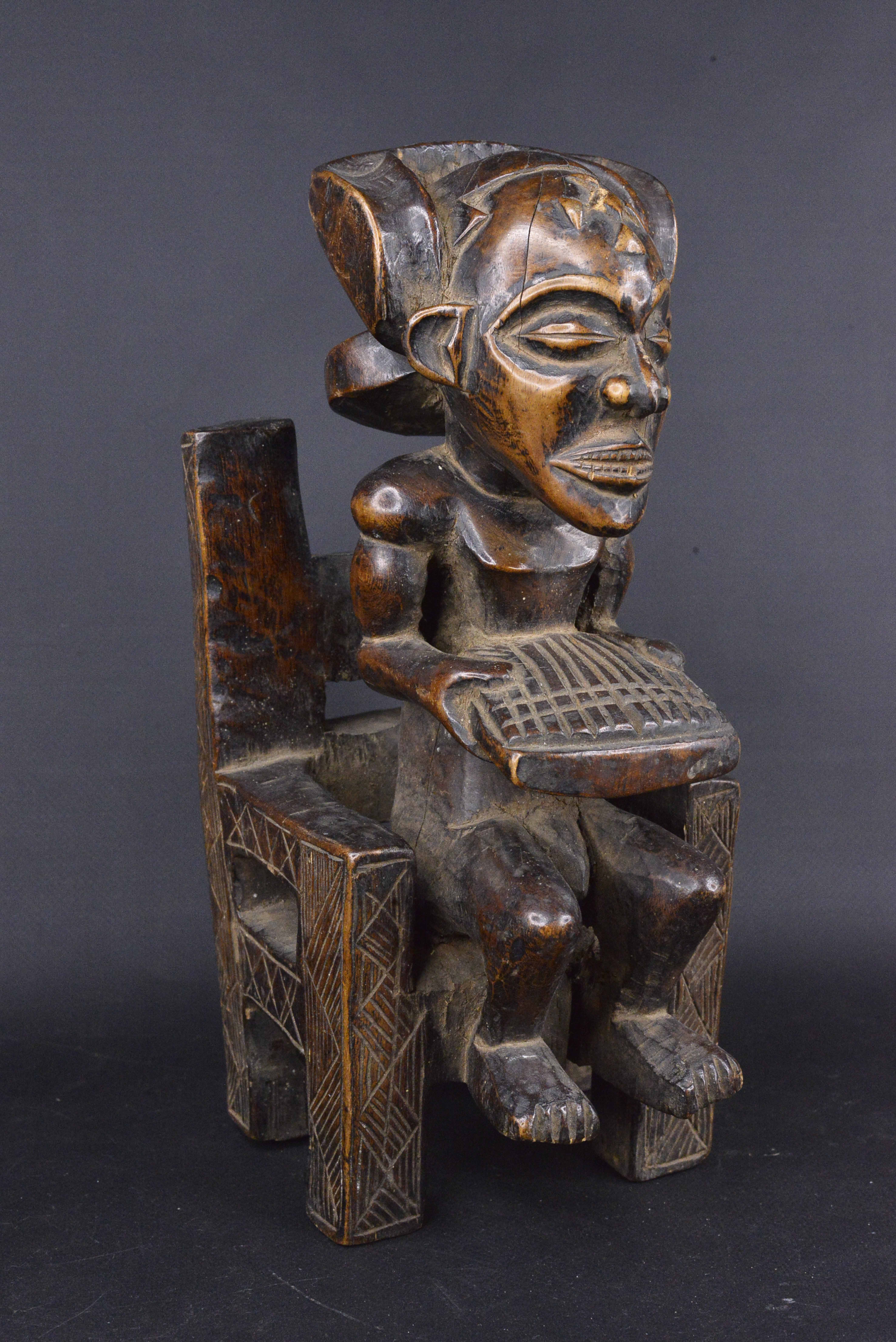 Democratic Republic of Congo - Tchokwe African King Statue - African ...