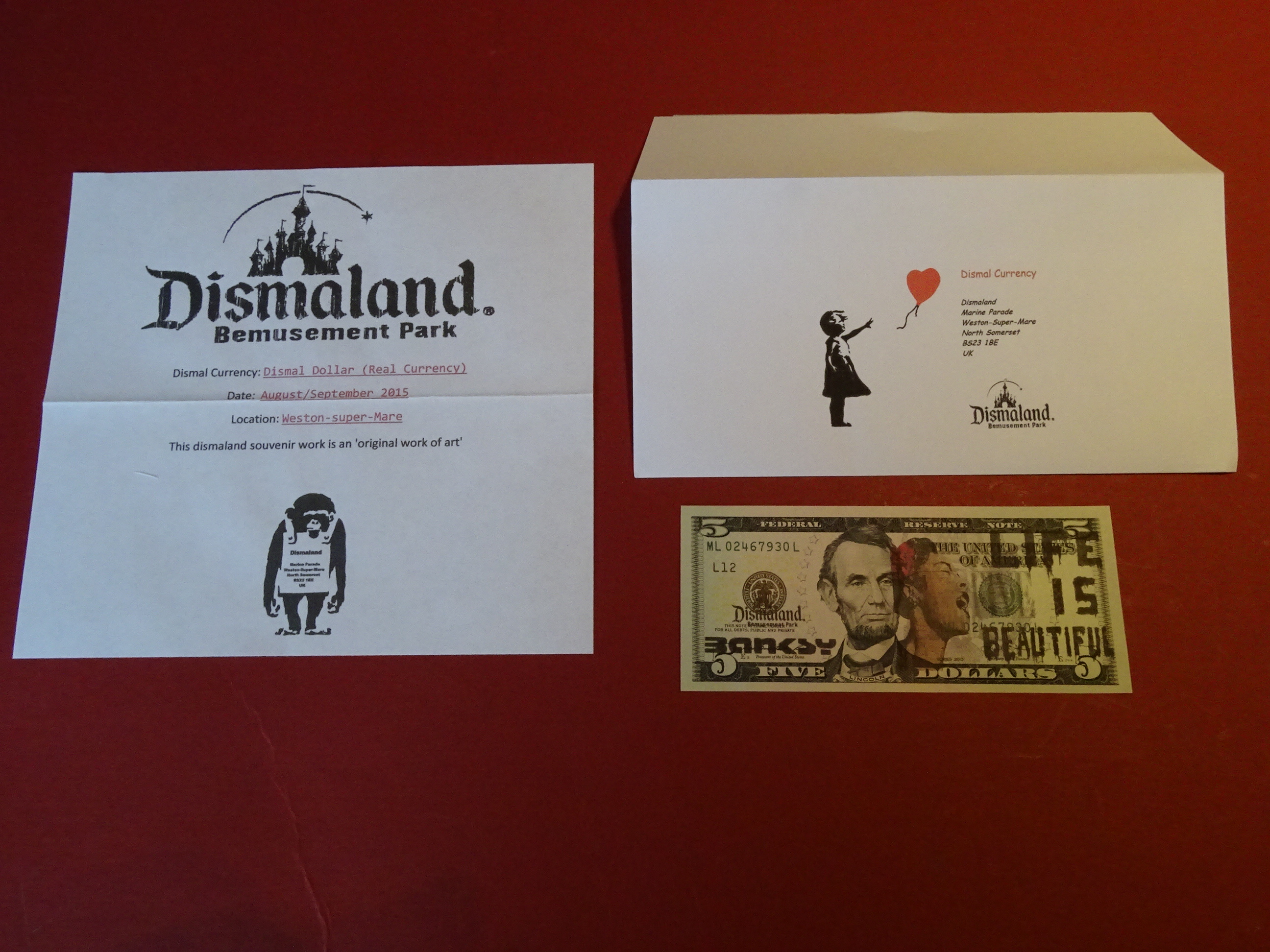 BANKSY (after) - Dismaland note - Banknote - Street Art - Plazzart
