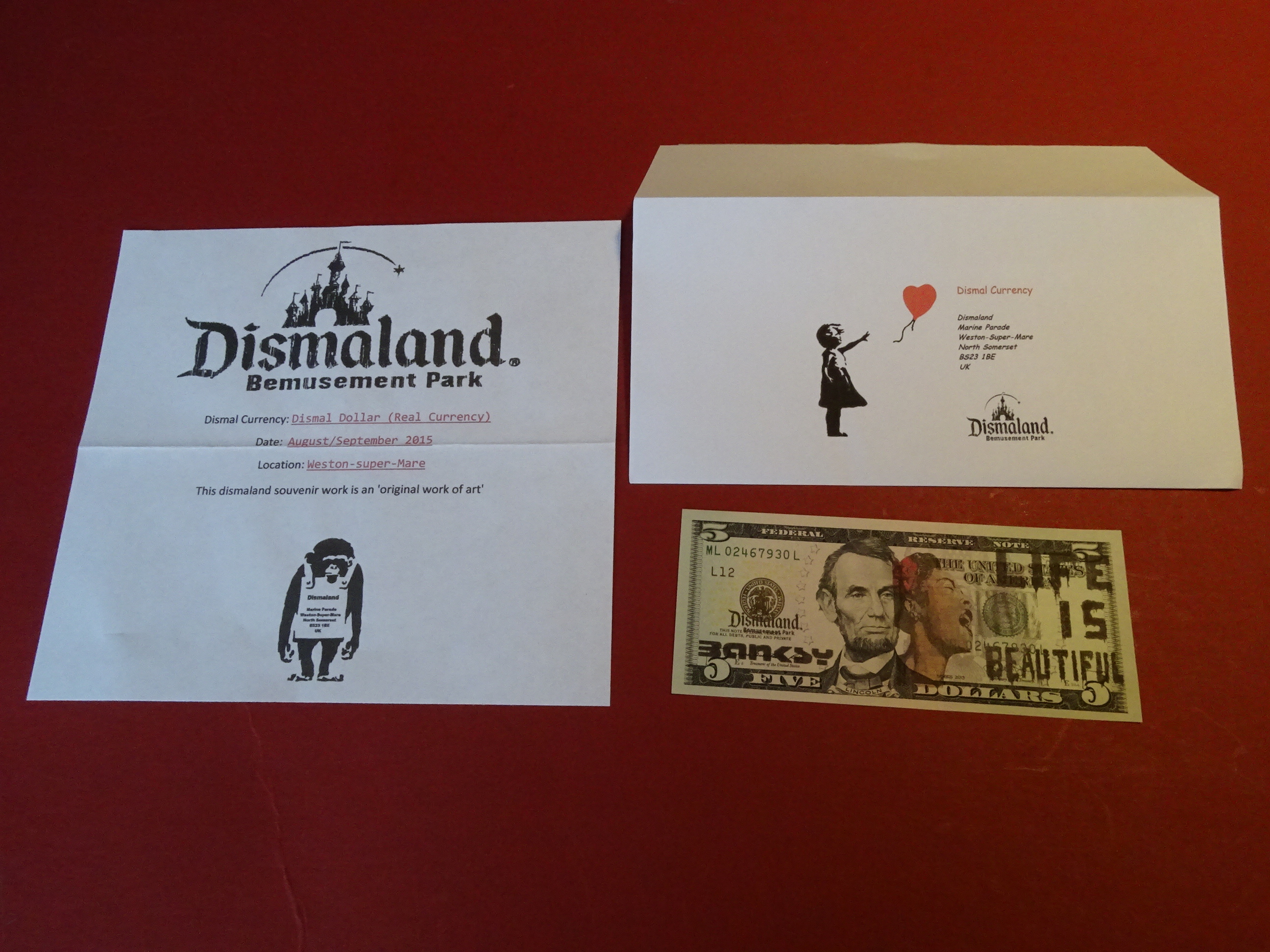 BANKSY (after) - Dismaland note - Banknote - Street Art - Plazzart