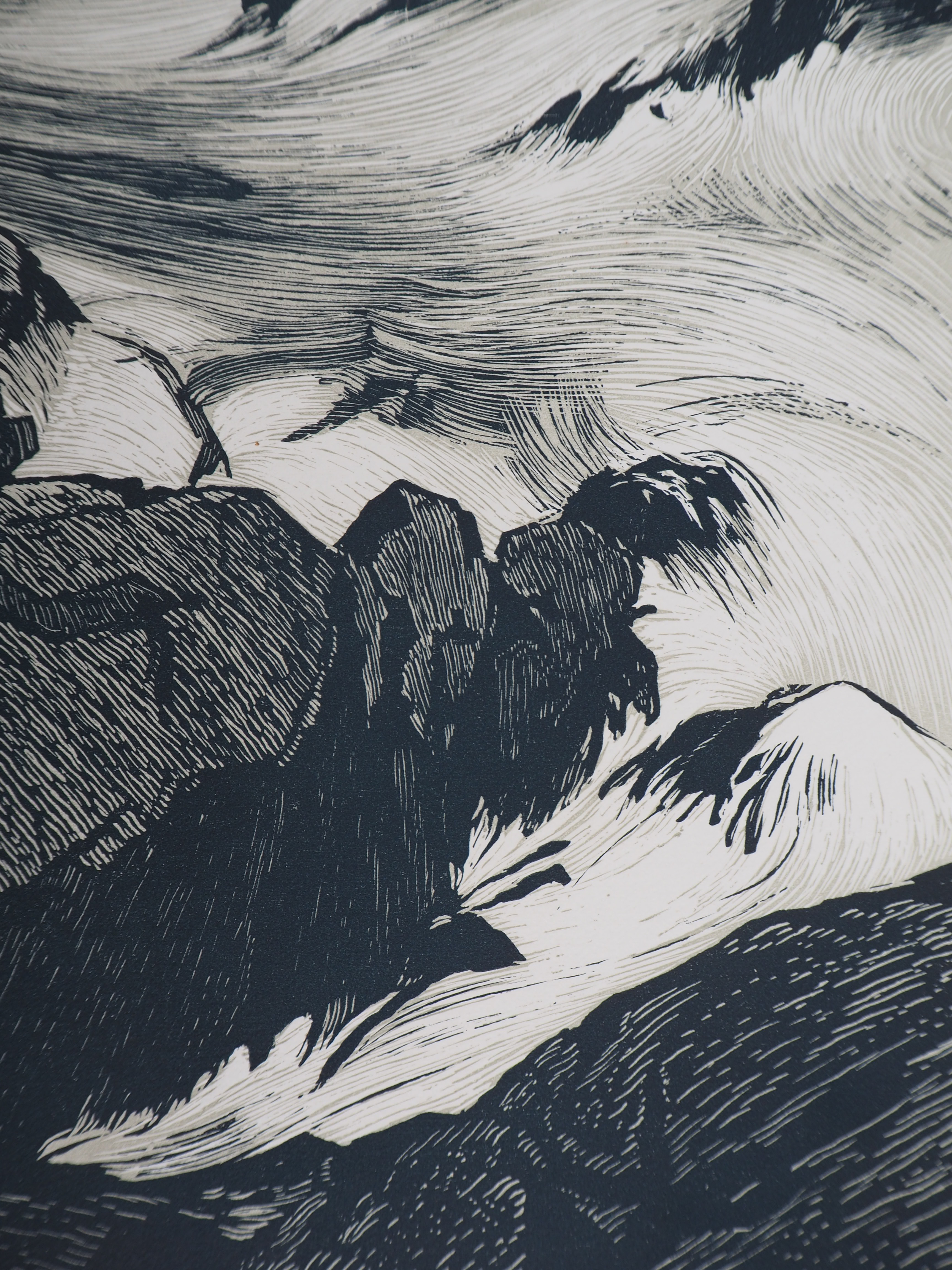 Henry CHEFFER: Finistère: Tide rising - 1928 - Original signed woodcut ...