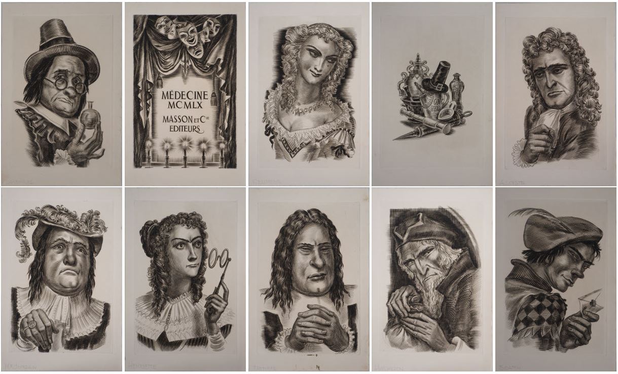Albert DECARIS Portraits Set of 10 original prints | Barnebys