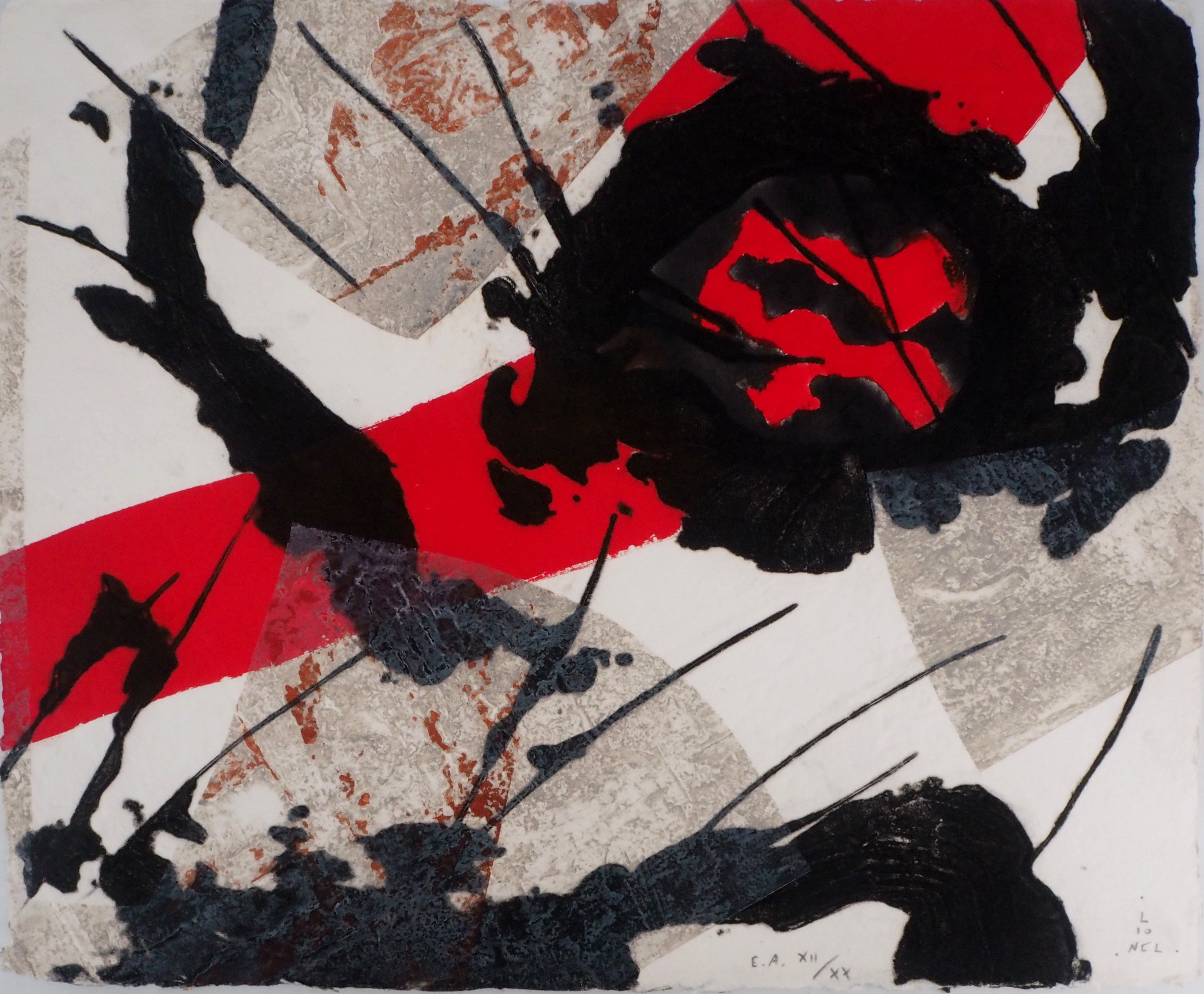 Lionel PERROTTE - Rouge - Gravure Originale rehaussée et signée au ...