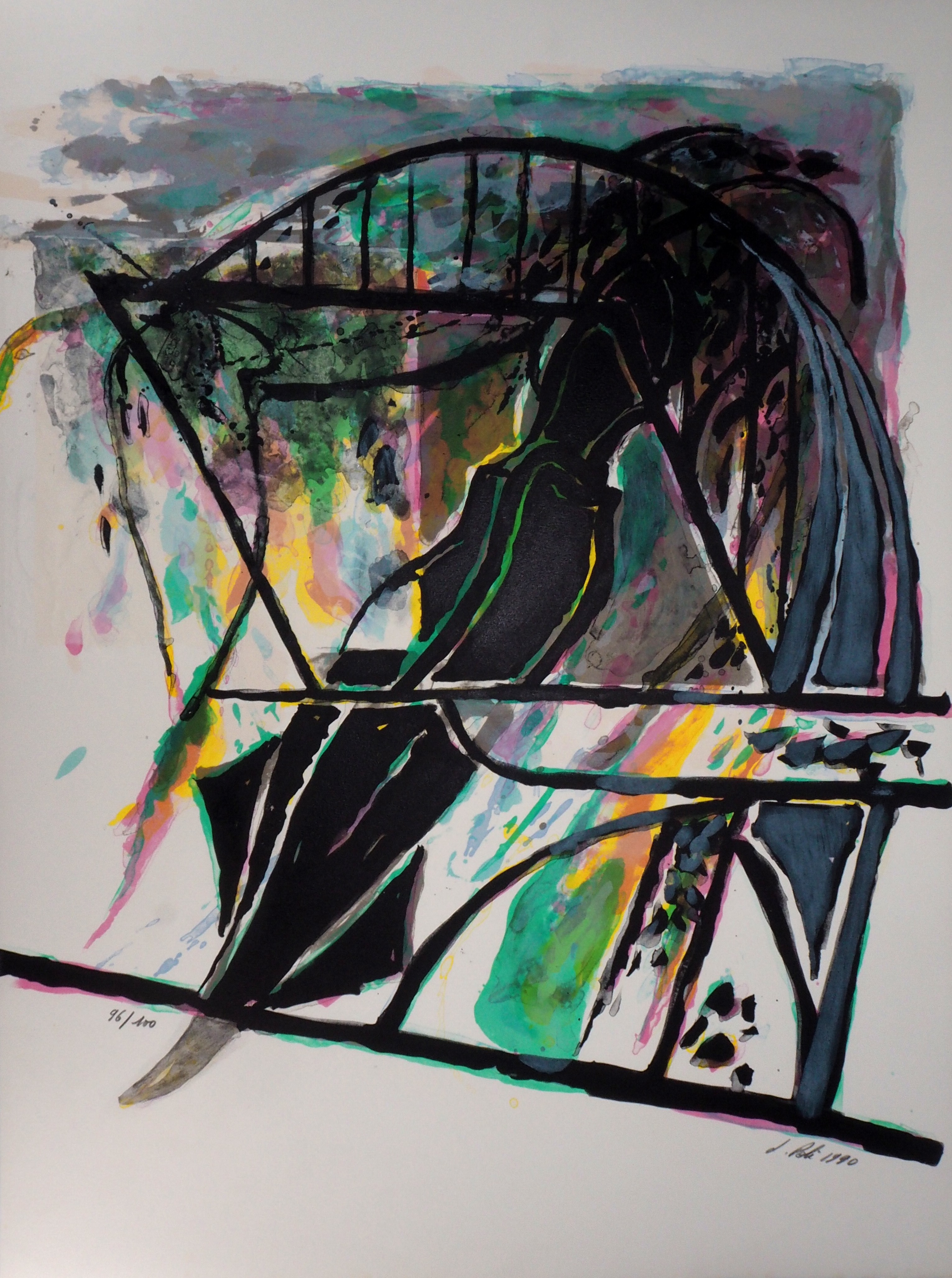 Jacques POLI - Abstract coherence, 1990, original hand signed engraving ...