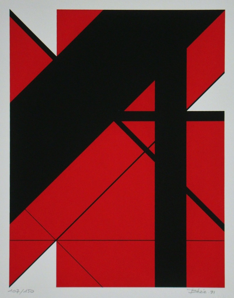 Charles BÉZIE - Composition, 1991 - Sérigraphie originale signée et ...
