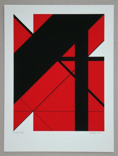 Charles BÉZIE - Composition, 1991 - Sérigraphie originale signée et ...