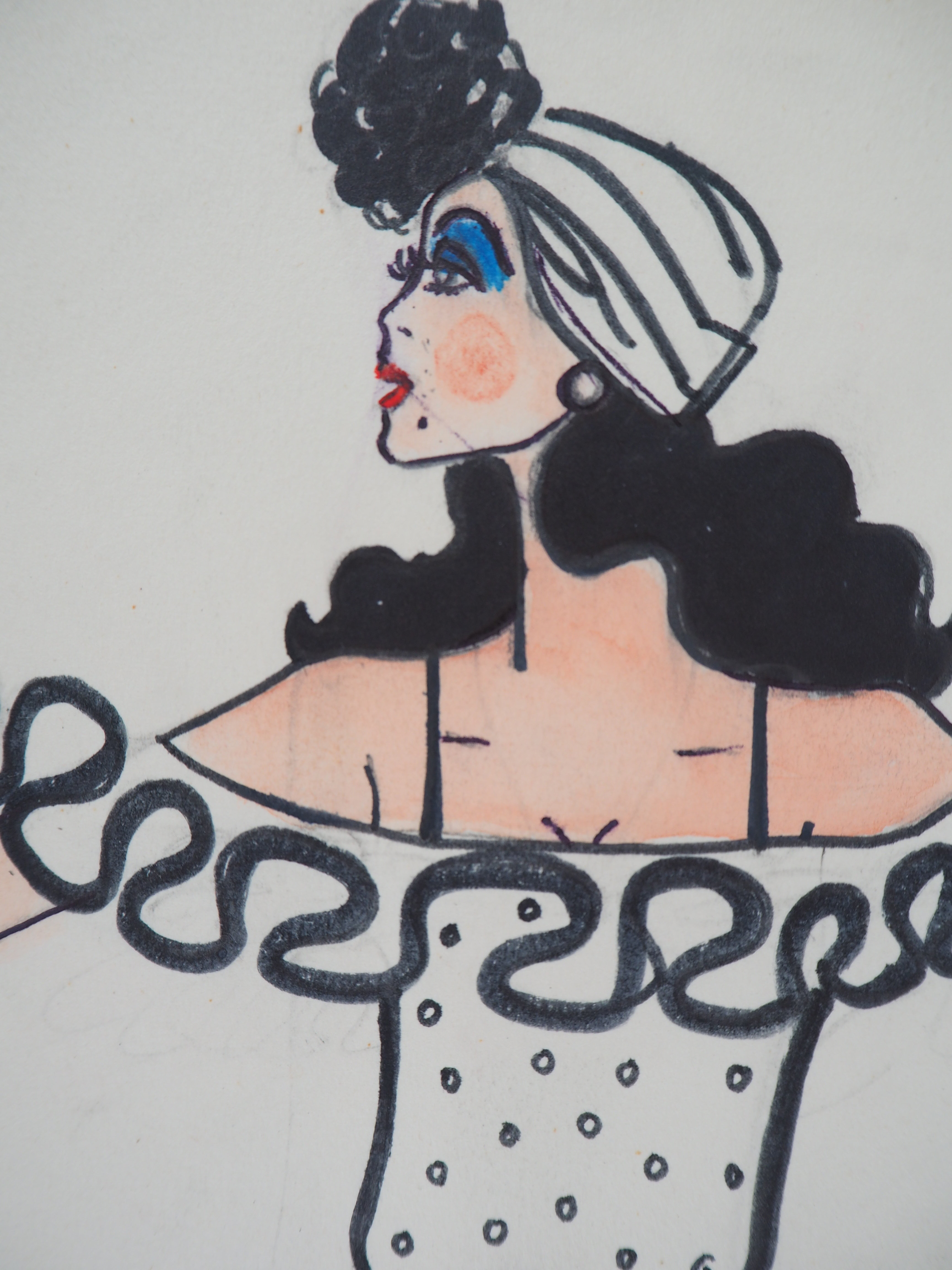 Serge PONS : Yves Saint Laurent, Ensemble d'été - Aquarelle originale ...