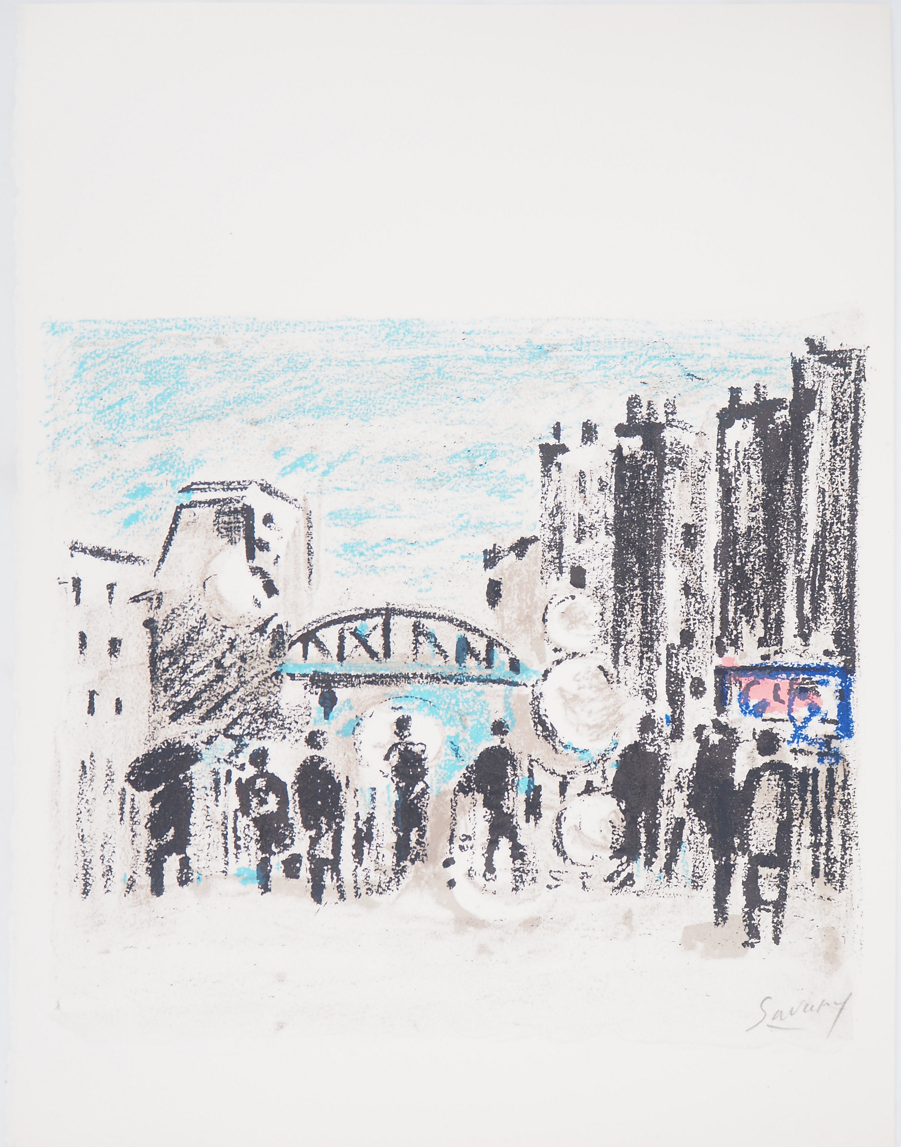 Robert SAVARY : Paris, Vers Saint Lazare - Lithographie originale ...