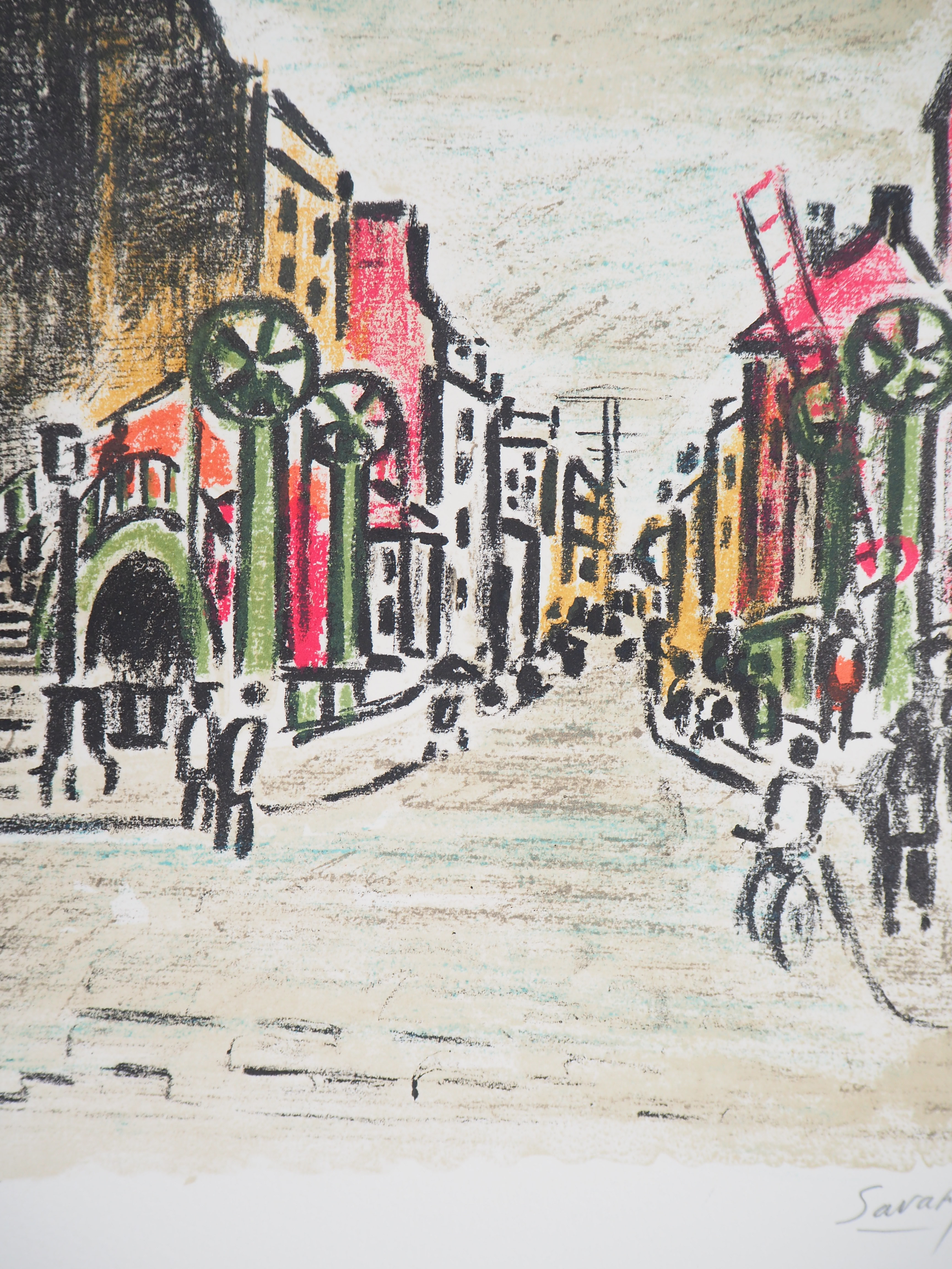 Robert SAVARY : Paris, Canal Saint Martin - Lithographie originale ...