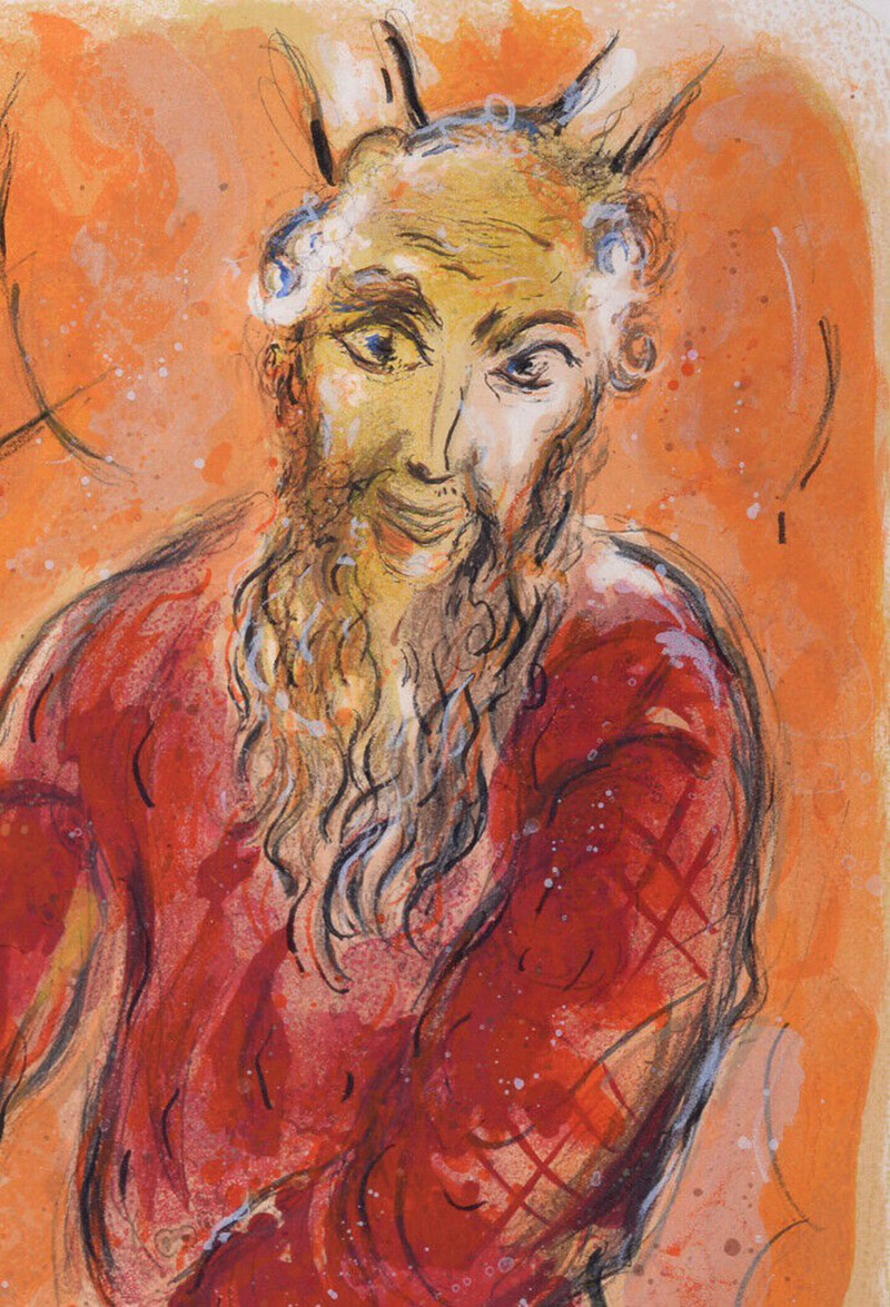 Marc CHAGALL - Moses Blesses Joshua, 1966 - Original lithograph - Post ...