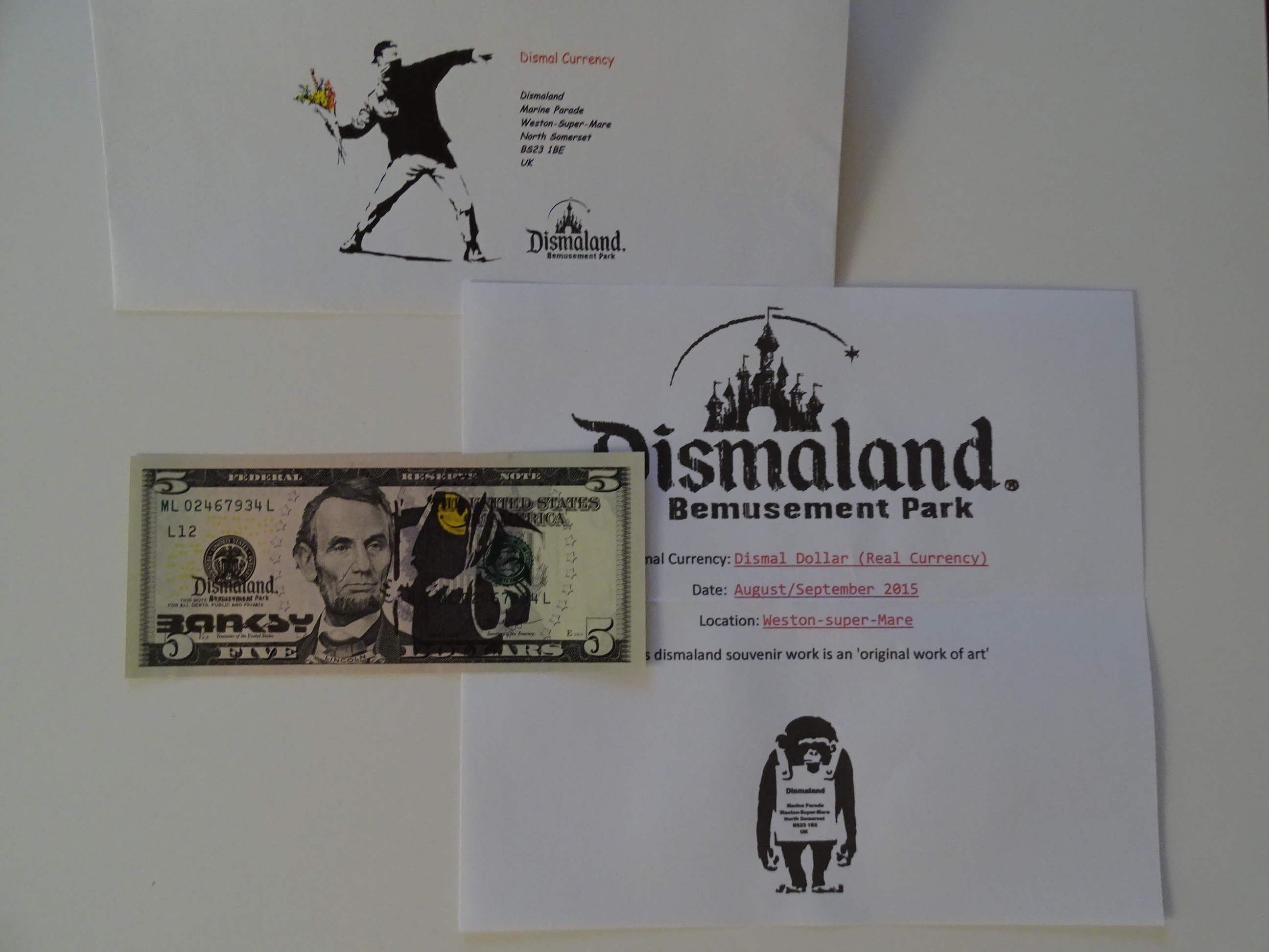 BANKSY (after) - Dismaland note - Banknote - Street Art - Plazzart