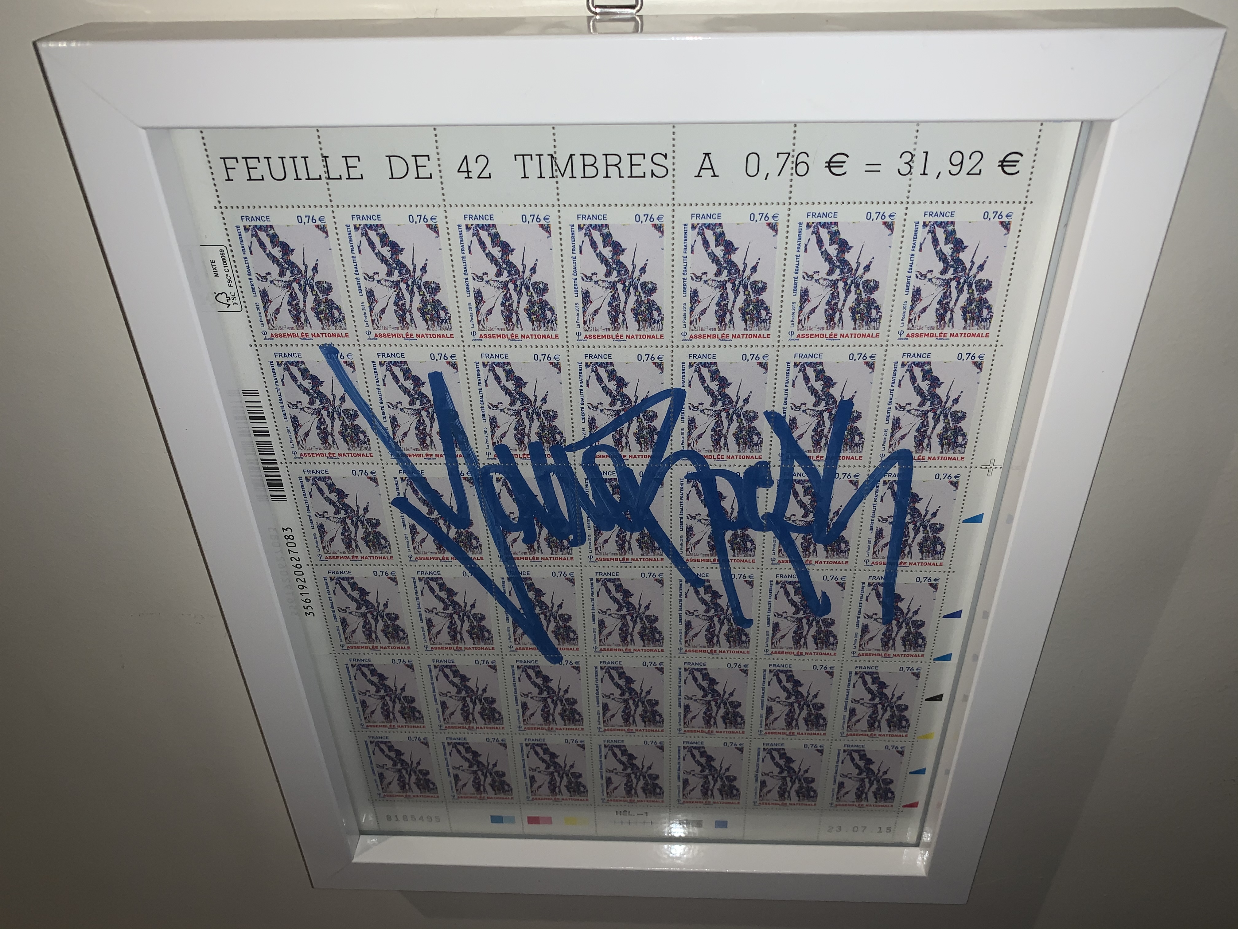 JonOne Liberté Egalité franternité , 2015 Planche de timbres (42 ...