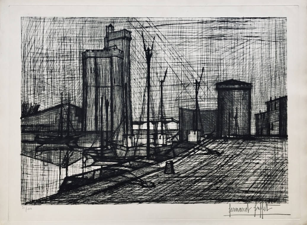 Bernard BUFFET - La Rochelle, 1954 - Radierung mit Bleistift signiert - Moderne Kunst - Plazzart