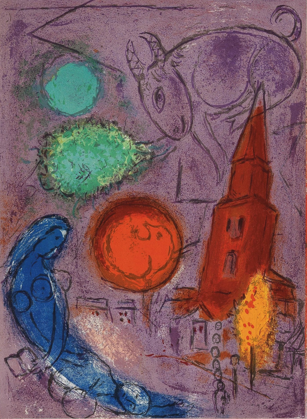Marc CHAGALL - Saint-Germain-des-Prés, 1954 - Lithographie Originale ...
