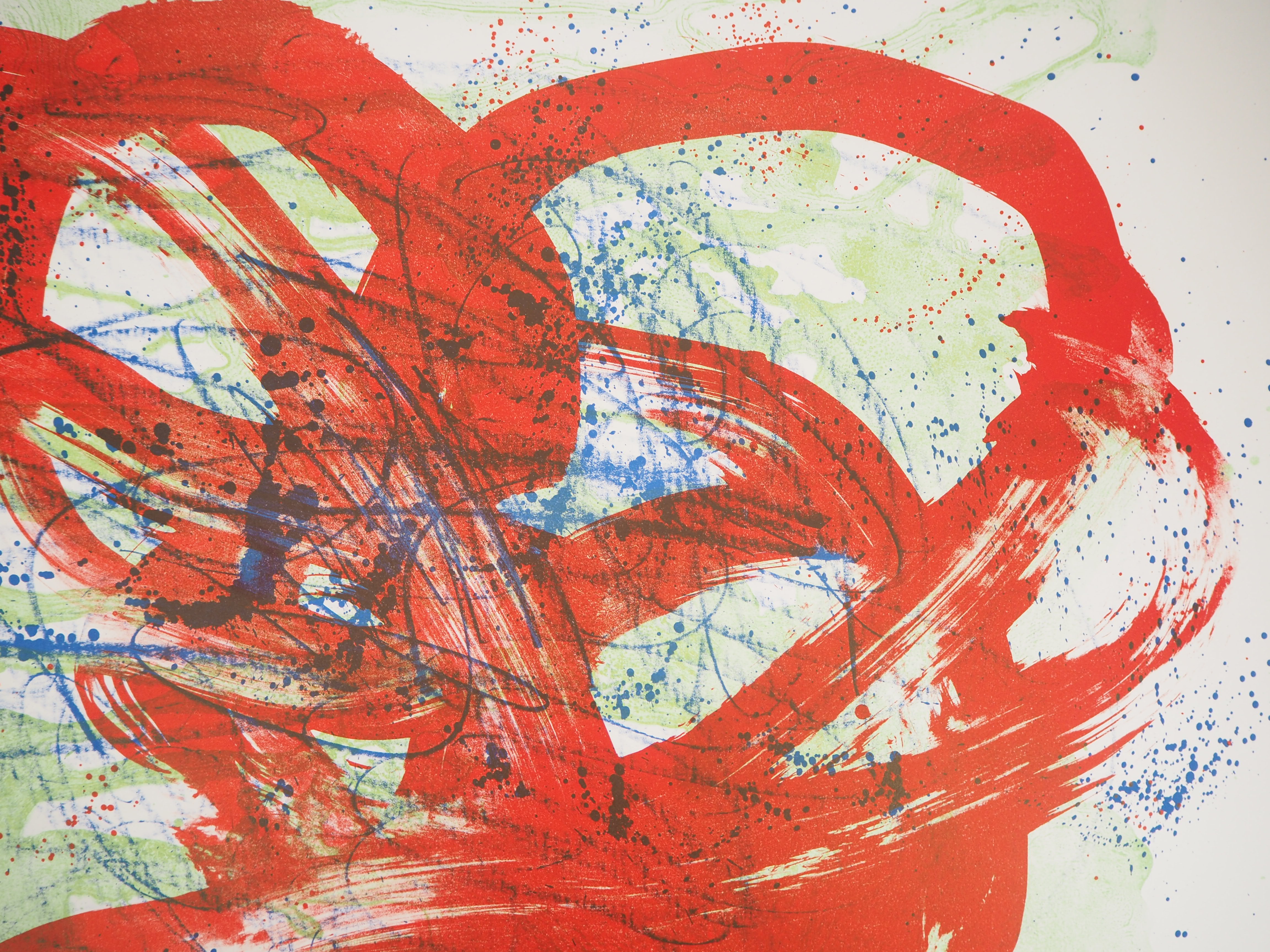 Joan MIRO : Rouge et vert - Grande lithographie originale, Signée au ...