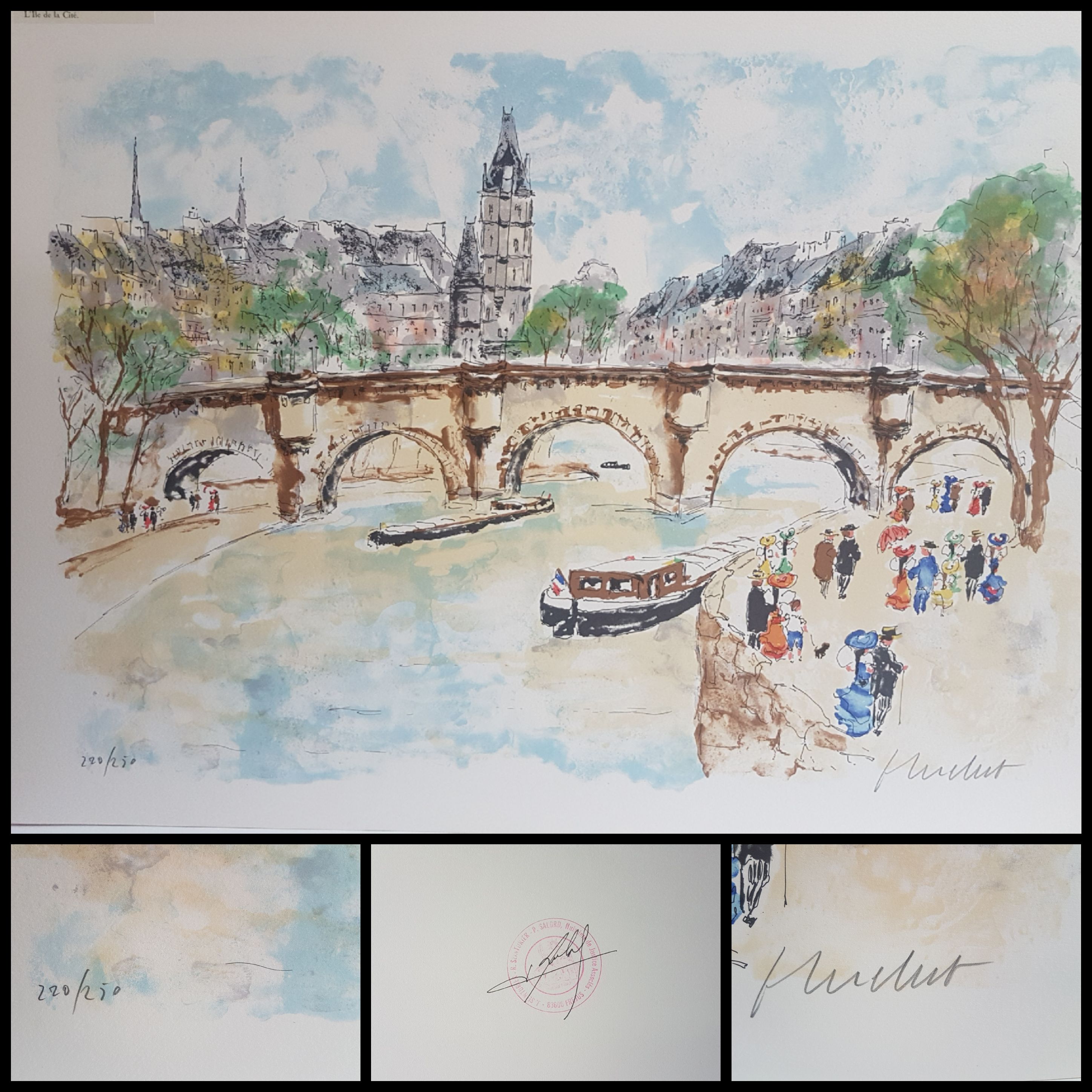 Urbain HUCHET - L'Île de la Cité - Deux lithographies originales ...