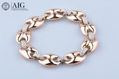 Bracelet en or rose et blanc 18 carats serti de Diamants - Bijoux et ...