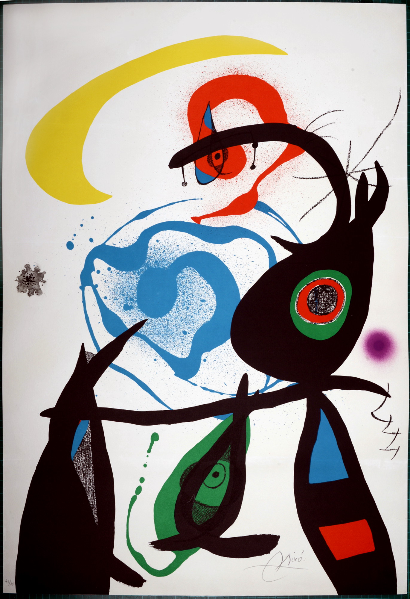Joan Miró : Oda à Joan Miro, 1973 - Grande Lithographie Originale ...