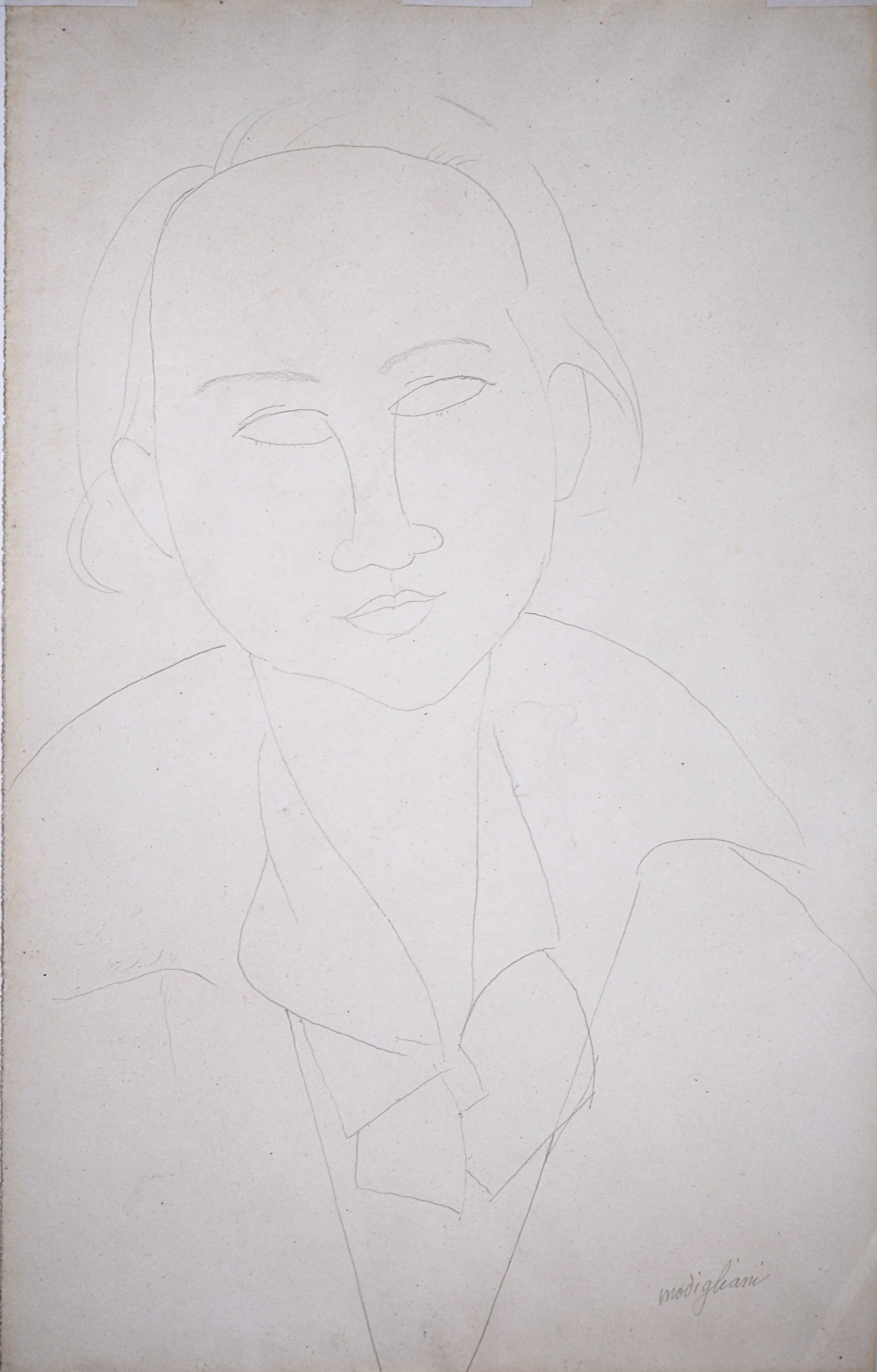 Amedeo MODIGLIANI - Portrait de femme, c. 1917 - Dessin original signé ...
