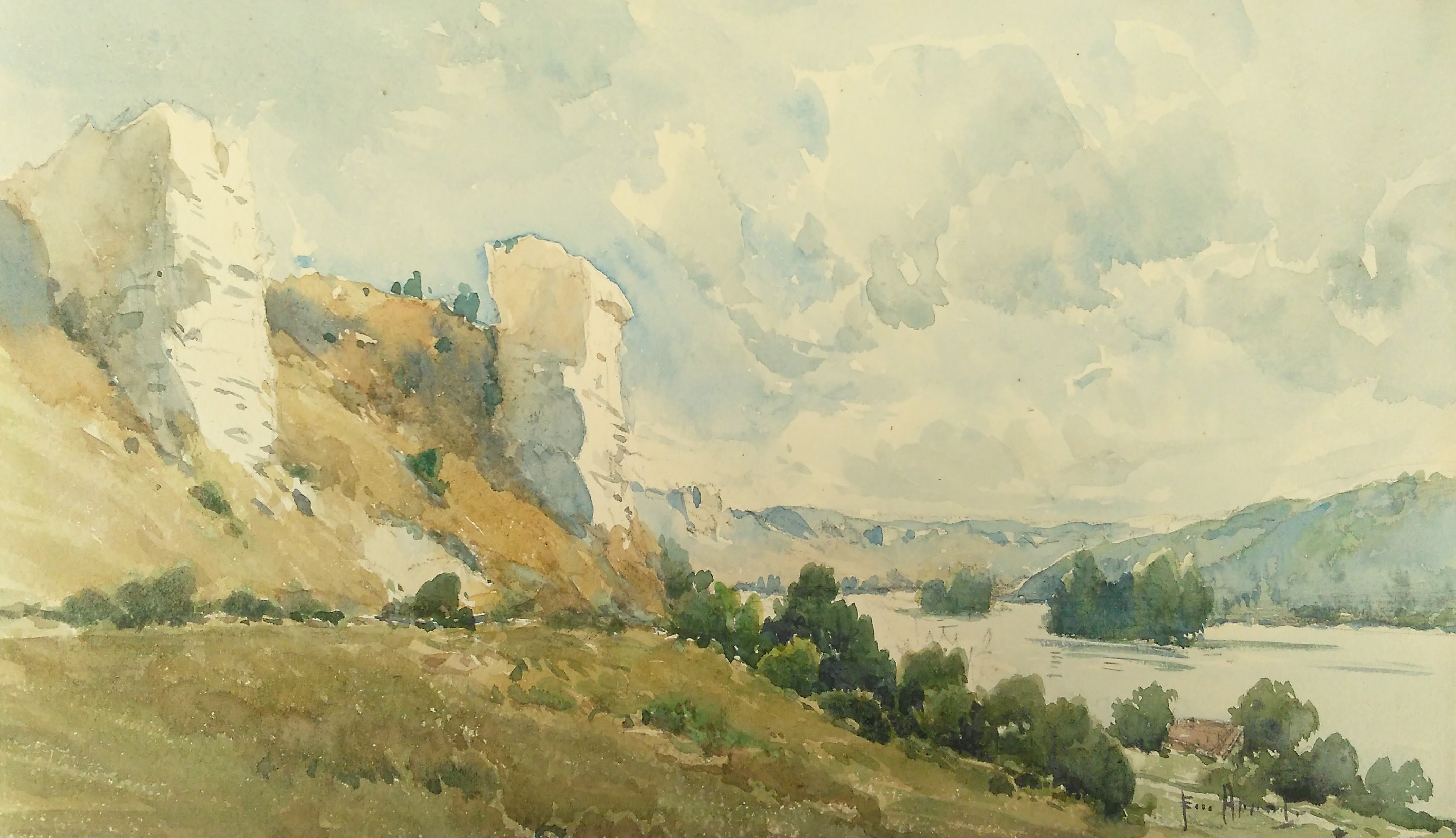 Emile APPAY - Vernon, Seine, 1910 - Signed watercolor - Post War ...
