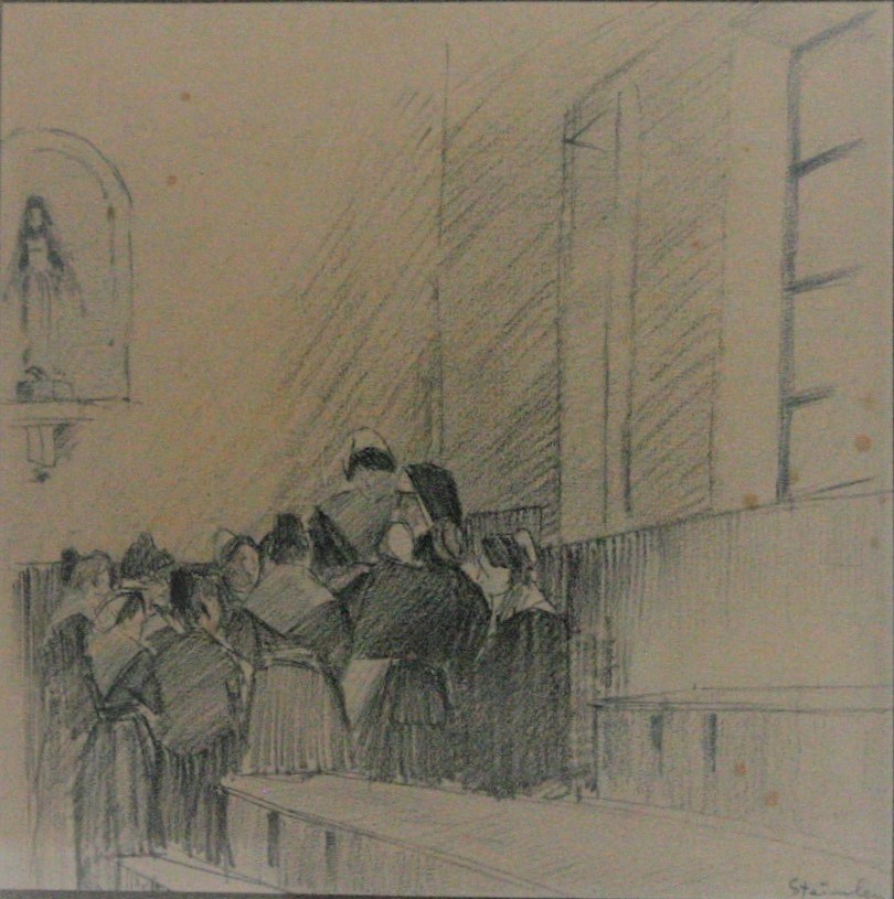 Théophile Alexandre STEINLEN - La Messe - Dessin signé - Art Moderne ...