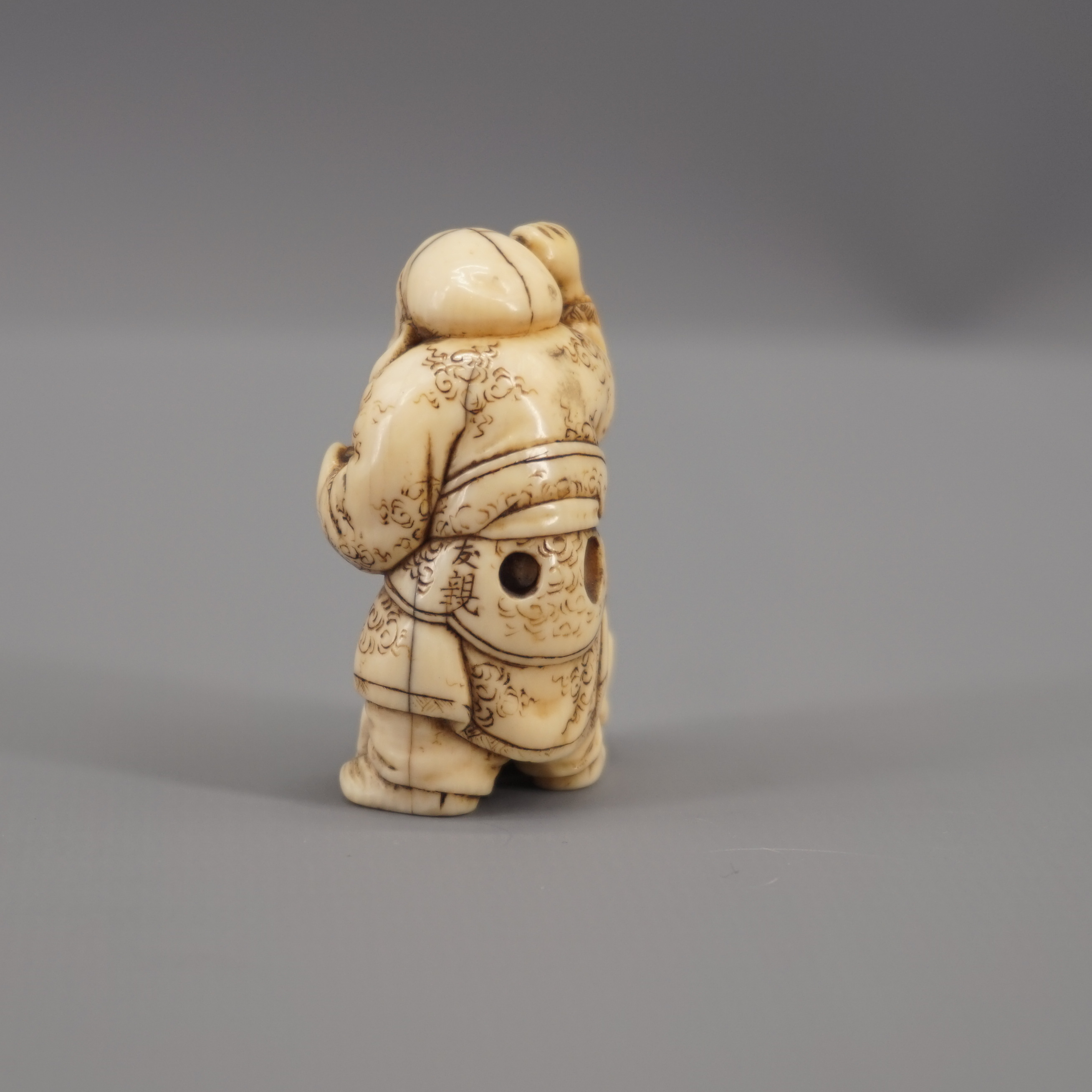 Japan - Ivory netsuke representing Daikoku with Oni at Setsubun, Edo ...
