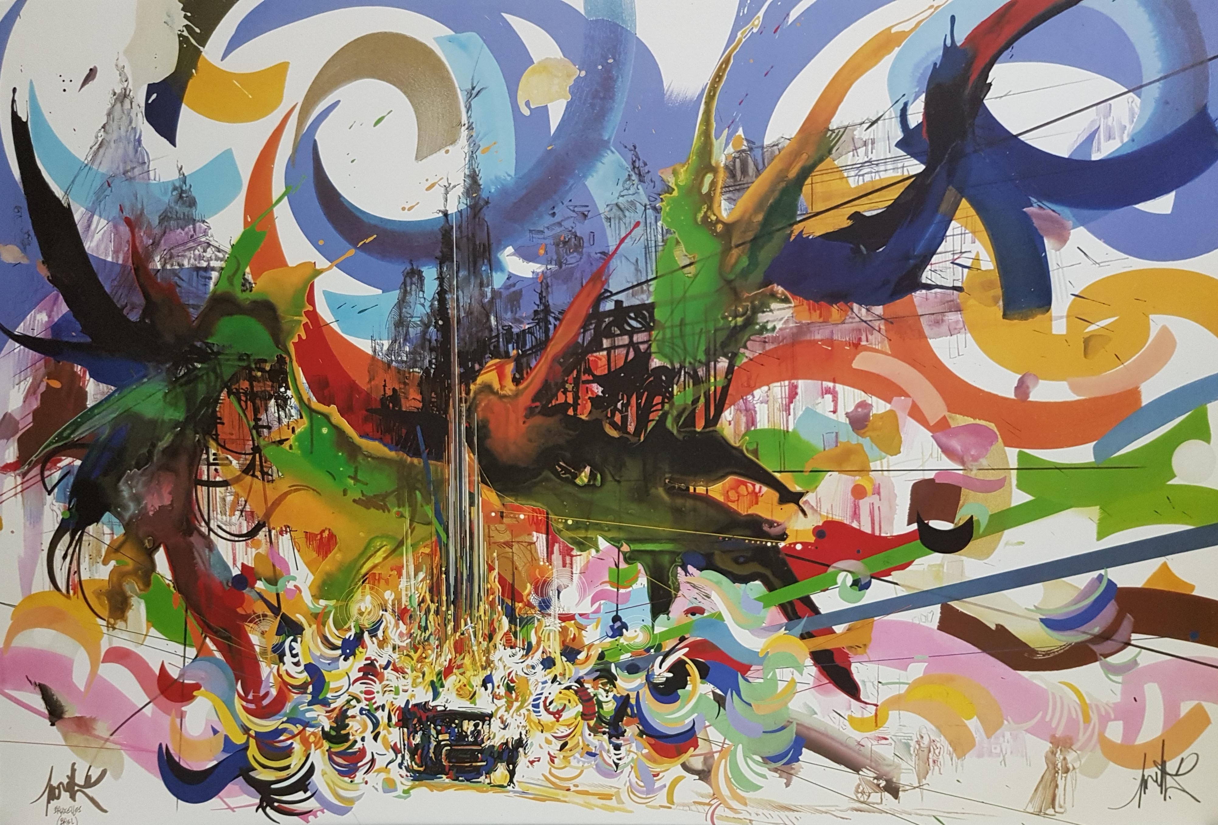 Raymond MORETTI - Bruxelles by Jacques Brel - Signed lithograph | Barnebys