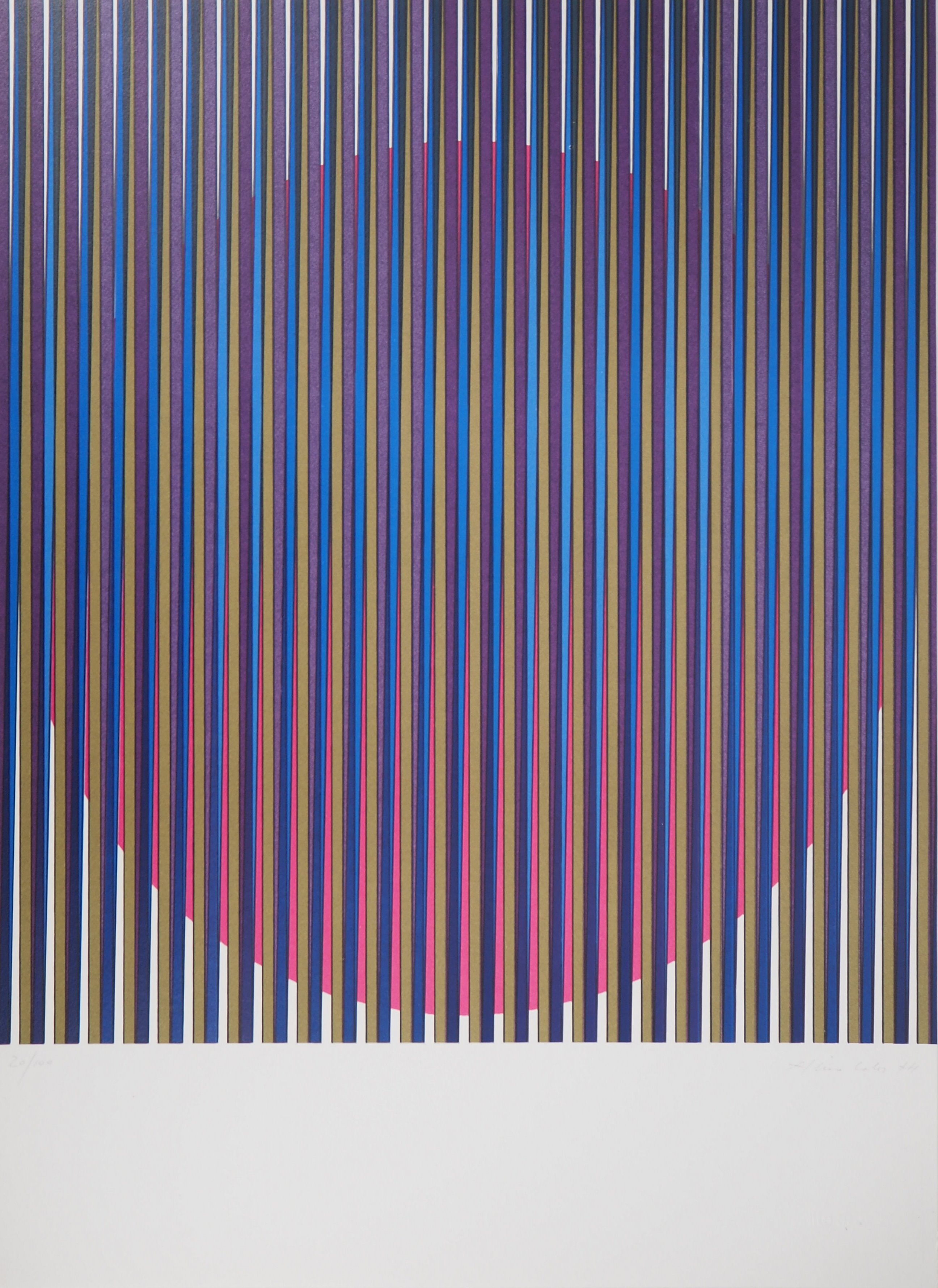 CATA Nino CALOS: Composición op art en azul y rojo, 1974 - Litografía ...