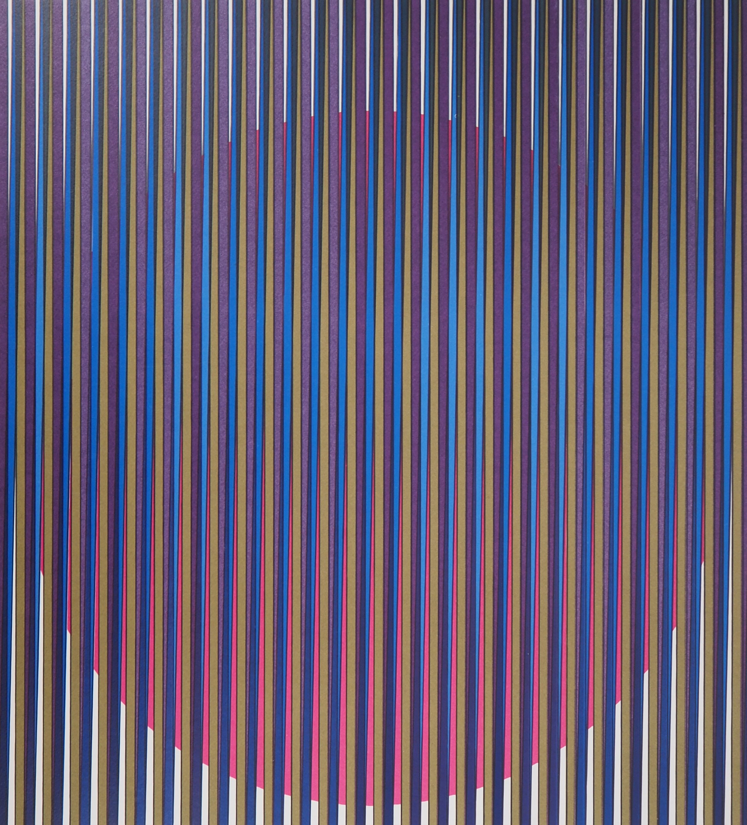 CATA Nino CALOS: Composición op art en azul y rojo, 1974 - Litografía ...