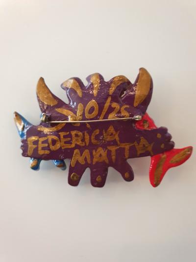 Federica MATTA - Broche en résine - Art contemporain - Plazzart