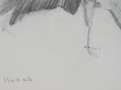 Lily MASSON : Etude de caille, 1978 - Dessin au crayon original signé ...