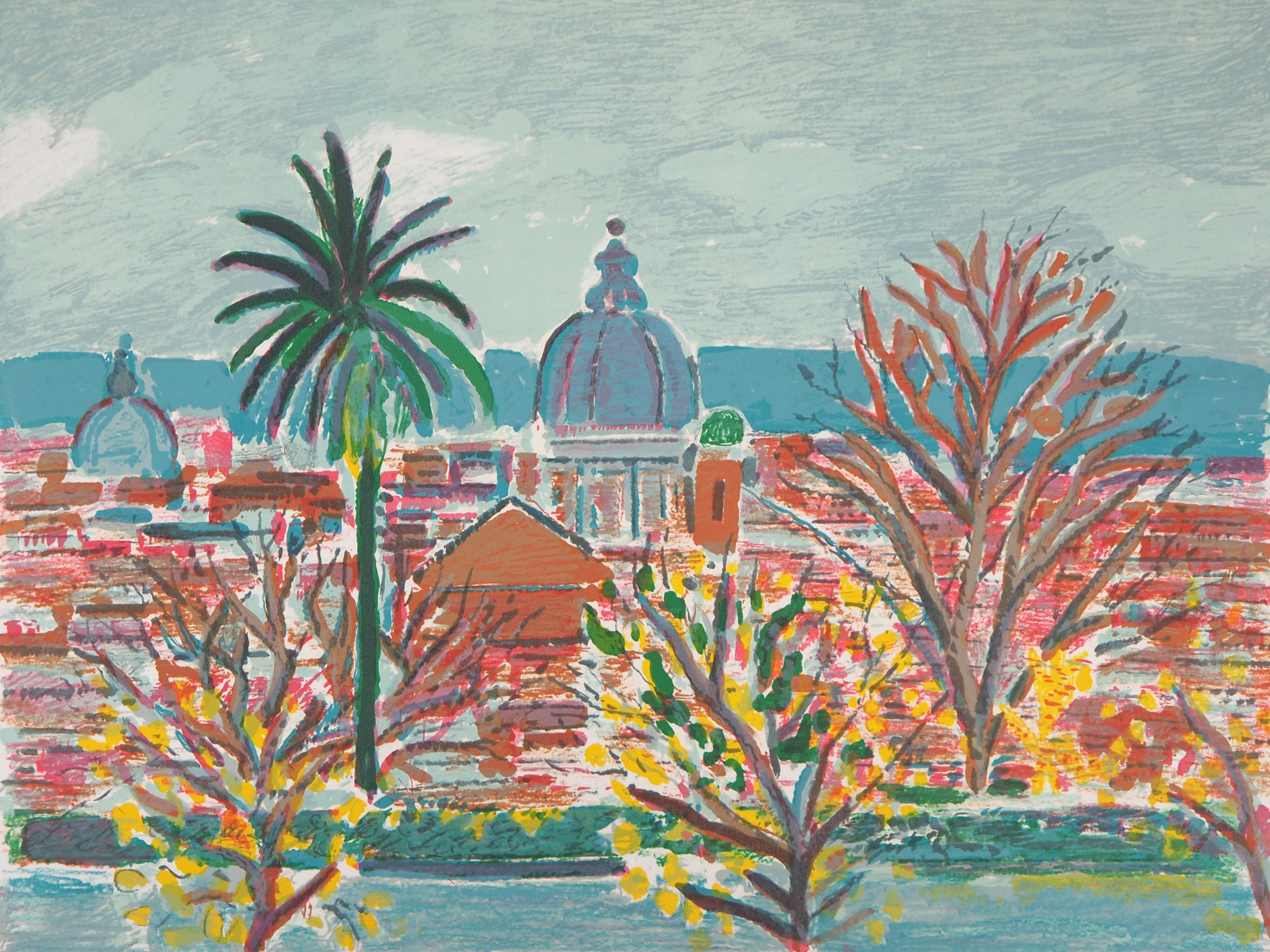 Robert SAVARY - Rom, Panorama der Stadt, 1991 - Lithografie mit ...