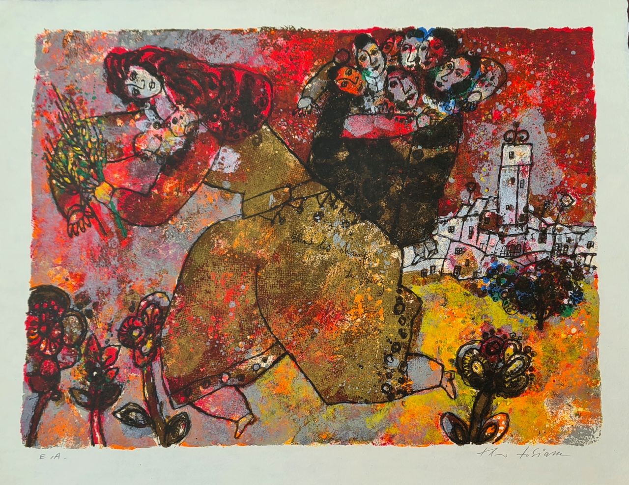 Théo TOBIASSE - Dans les champs de Booz - Lithographie originale signée ...